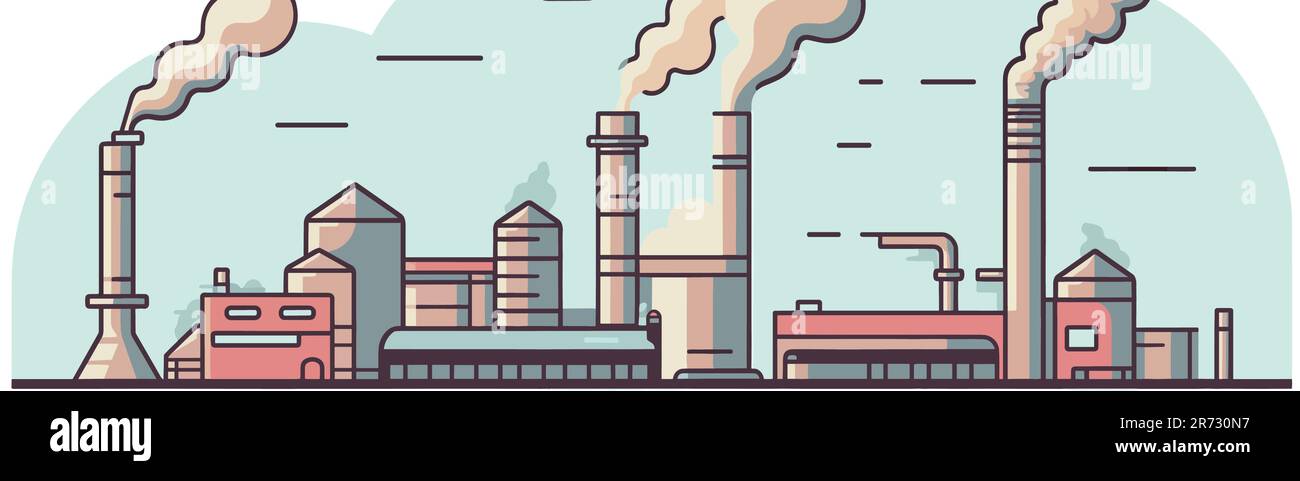 Industrial factory concept cartoon illustration hi-res stock ...