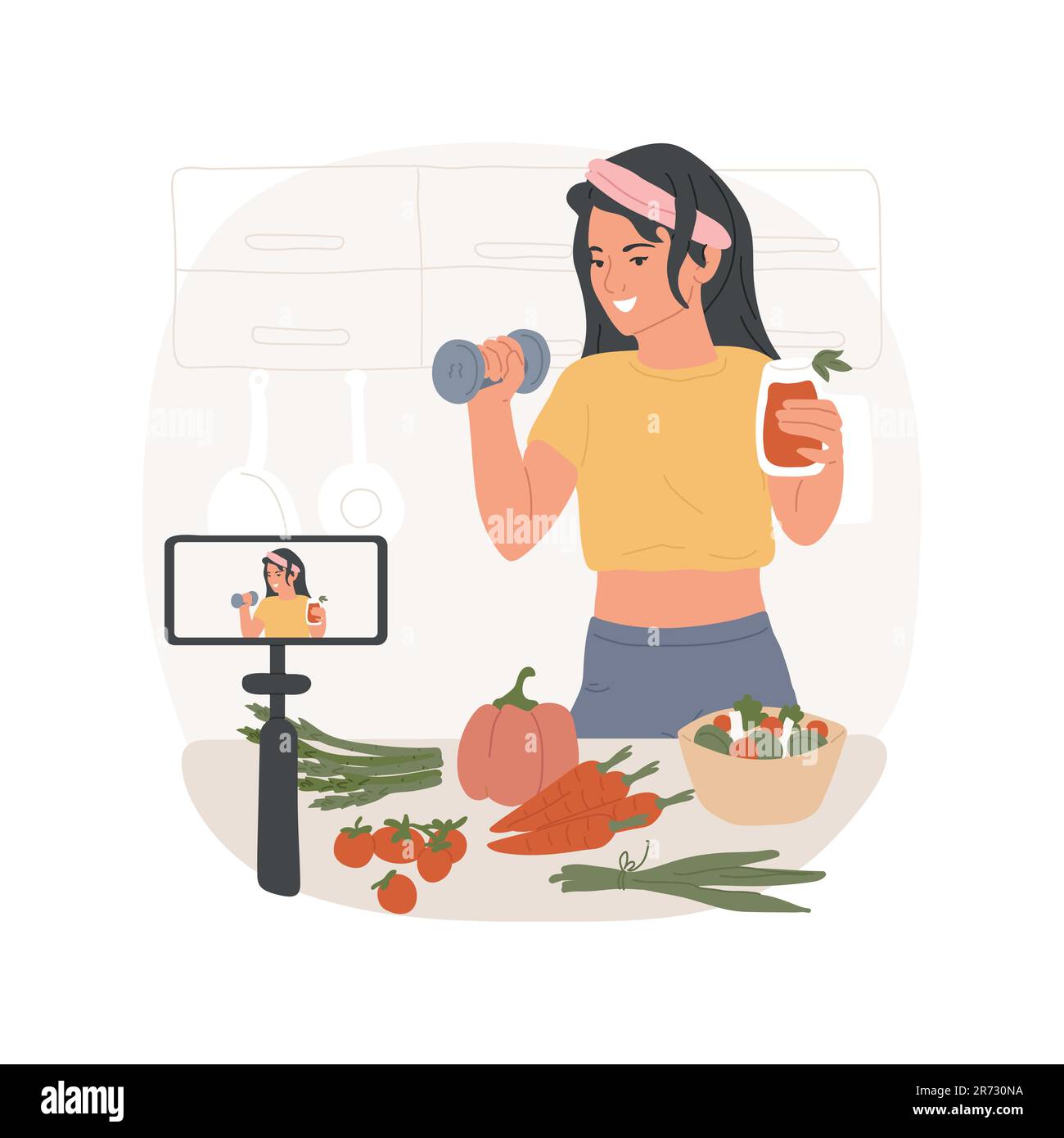Nutrition isolated cartoon vector illustration. Happy healthy teen girl ...