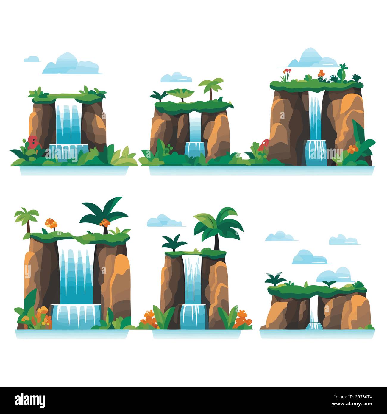 Waterfall vector vectors hi-res stock photography and images - Alamy