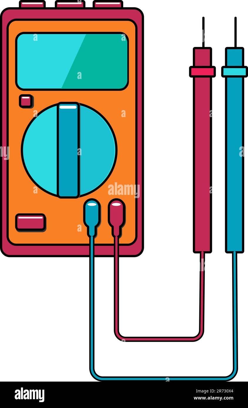 A small red blue electricity meter, tester, digital multimeter, for ...