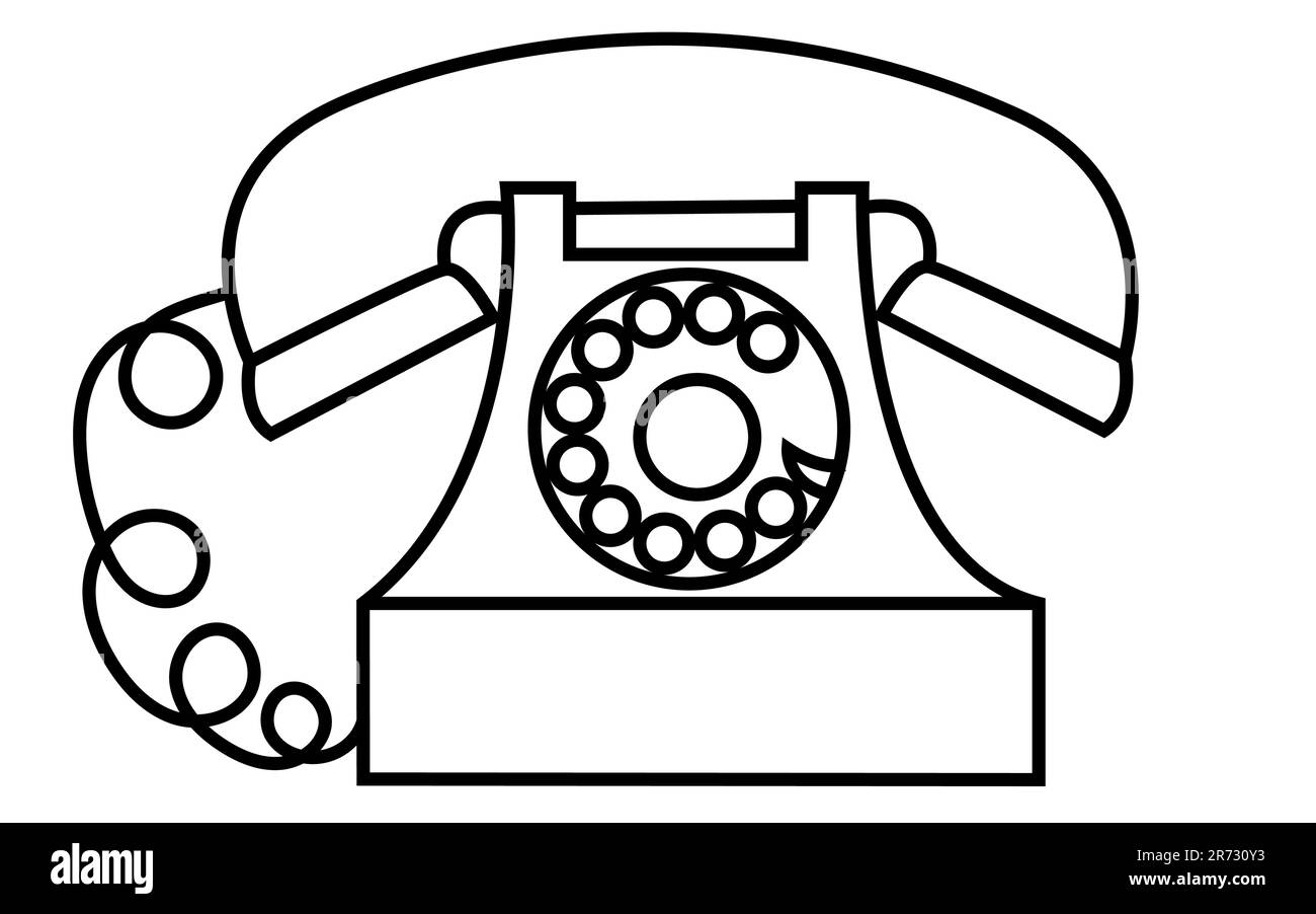 Old, retro, antique, vintage, hipster, black and white disc telephone ...