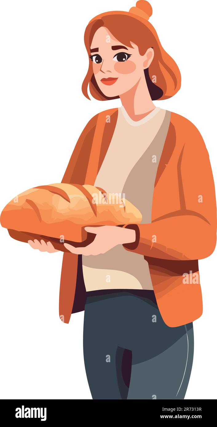 Cartoon baker woman smiling hi-res stock photography and images - Alamy