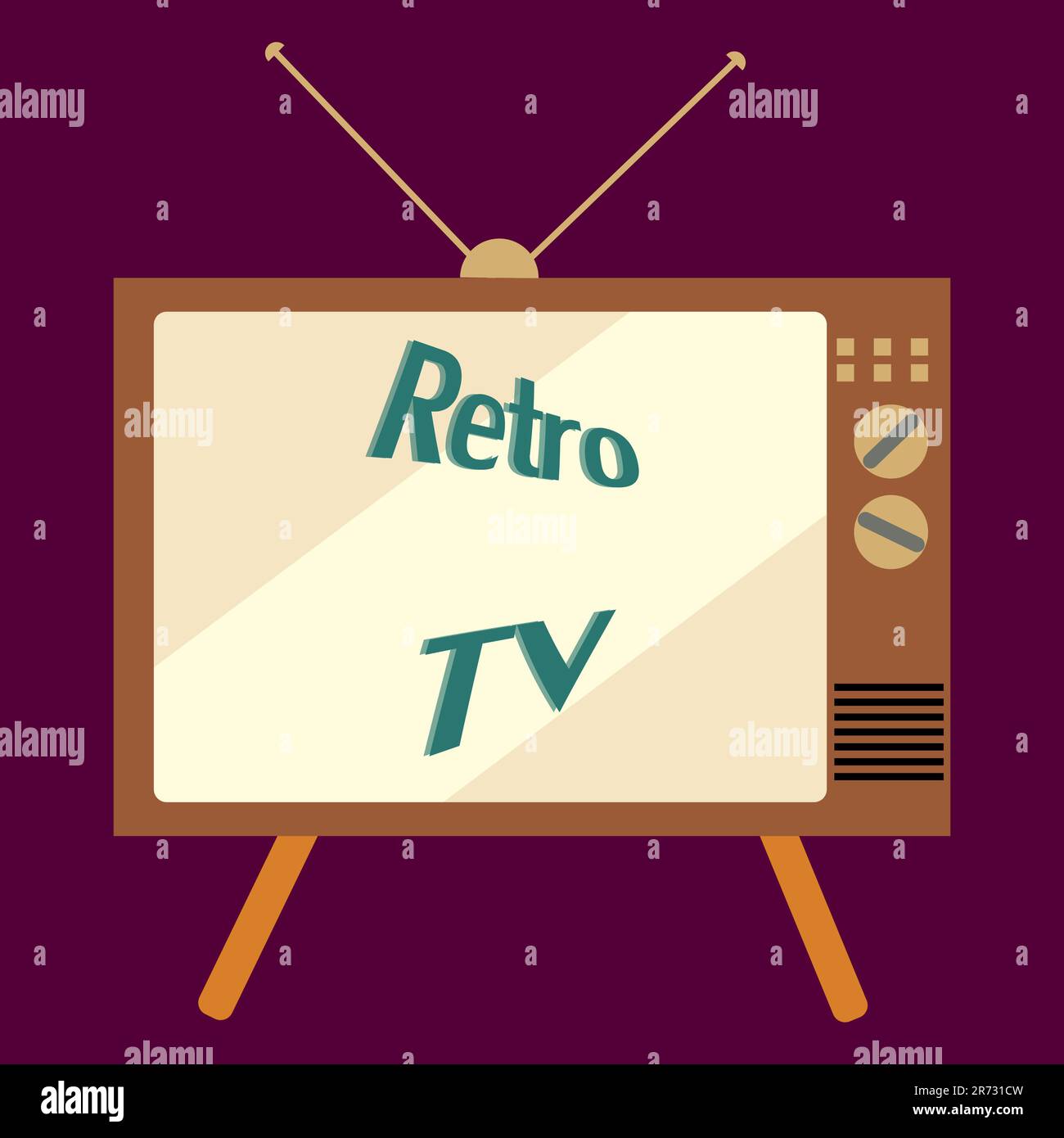 Old retro antique hipster vintage picture tube with a convex screen of ...