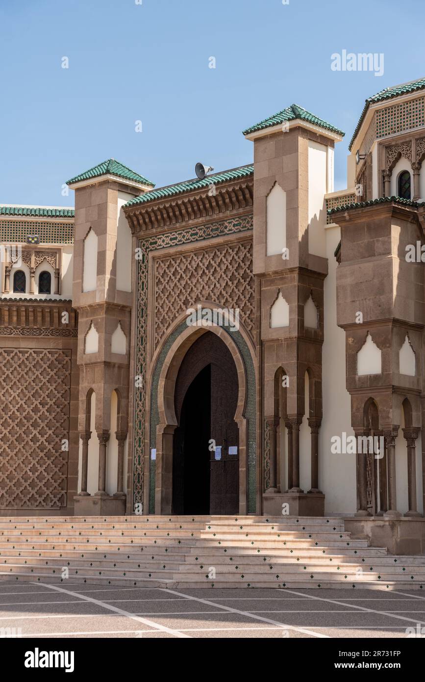 Richly ornated Mohammed V mosque in downtown Agadir Morocco Stock Photo ...