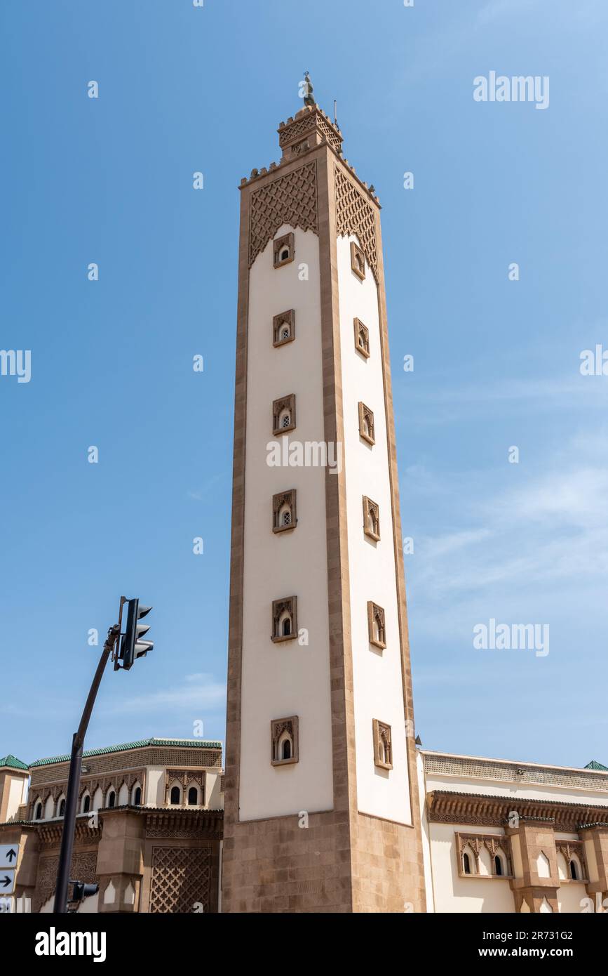 Richly ornated Mohammed V mosque in downtown Agadir Morocco Stock Photo ...