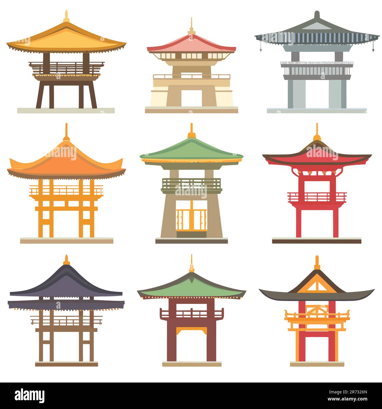 Shrine silhouette Stock Vector Images - Alamy