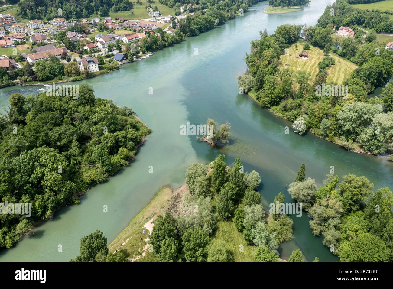 Aerial stream river confluence hi-res stock photography and images - Alamy