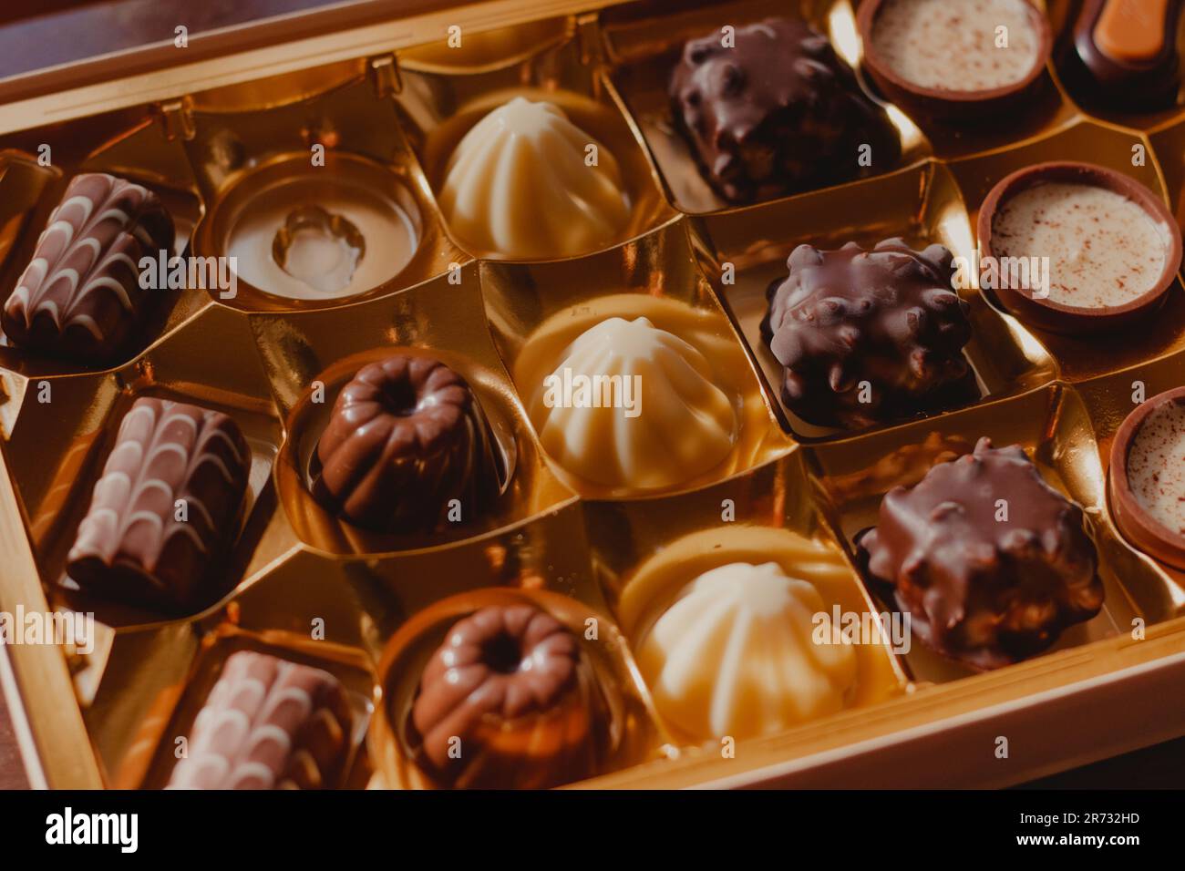 box of chocolate bonbons Stock Photo - Alamy