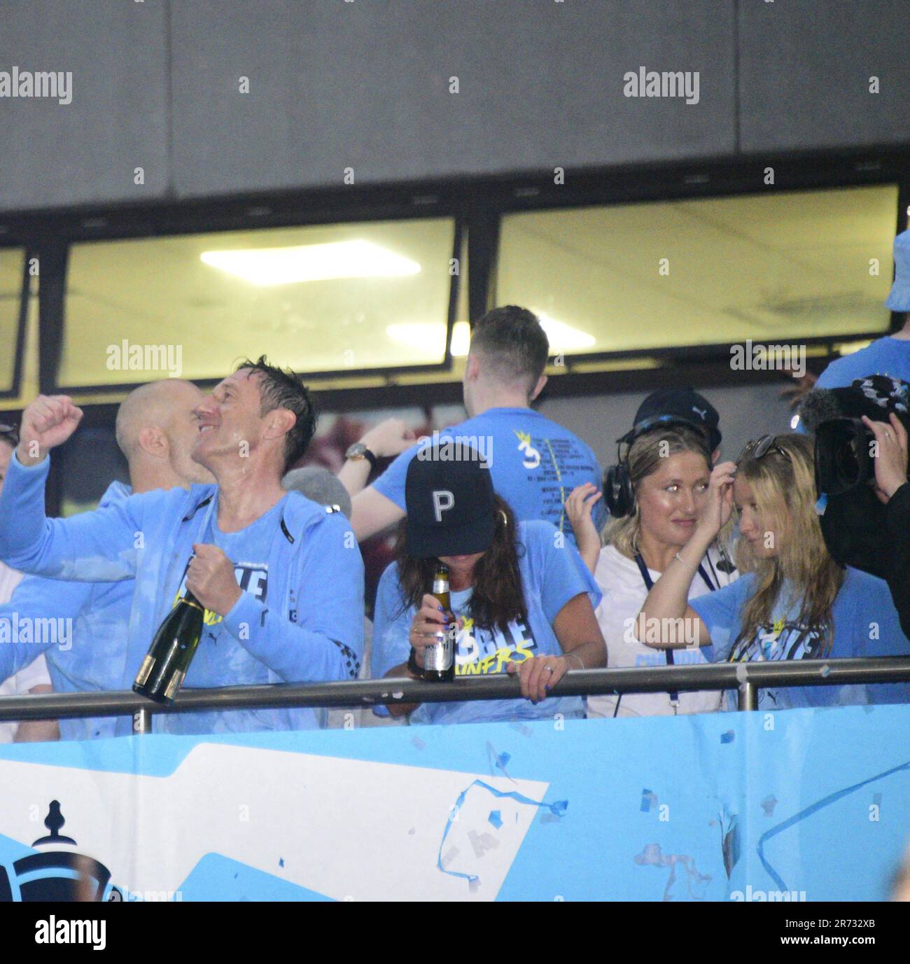 Manchester, UK. 12th June, 2023. People from Man City on one of the ...