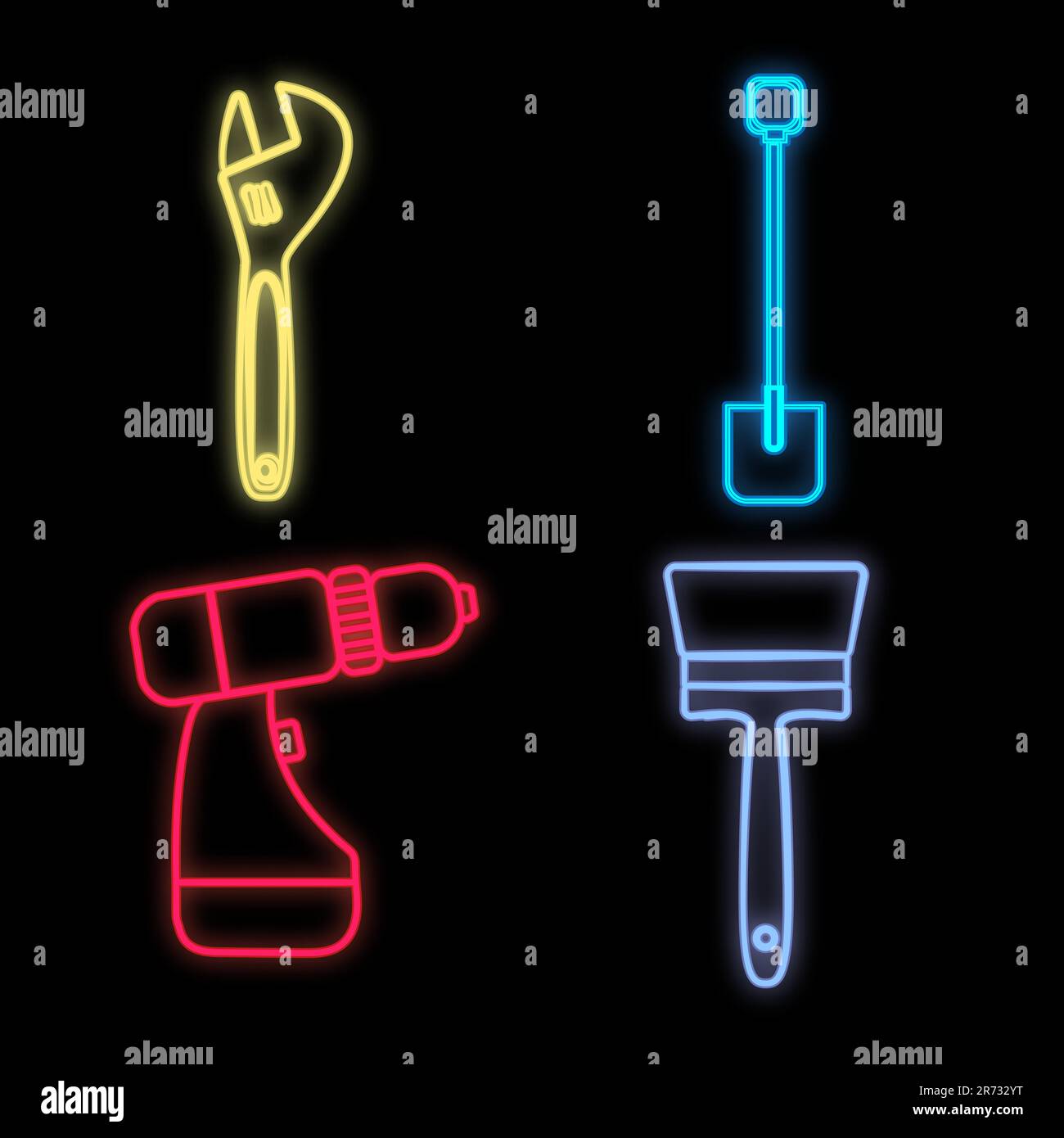 Glowing neon line toolbox Stock Vector Images - Alamy