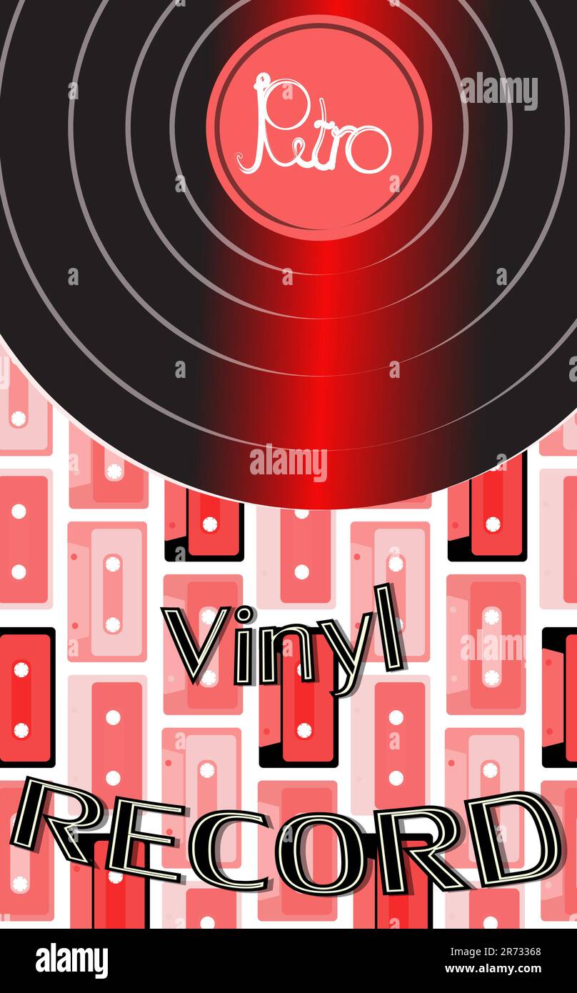 Musical audio is an old vintage retro hipster antique vinyl record and ...