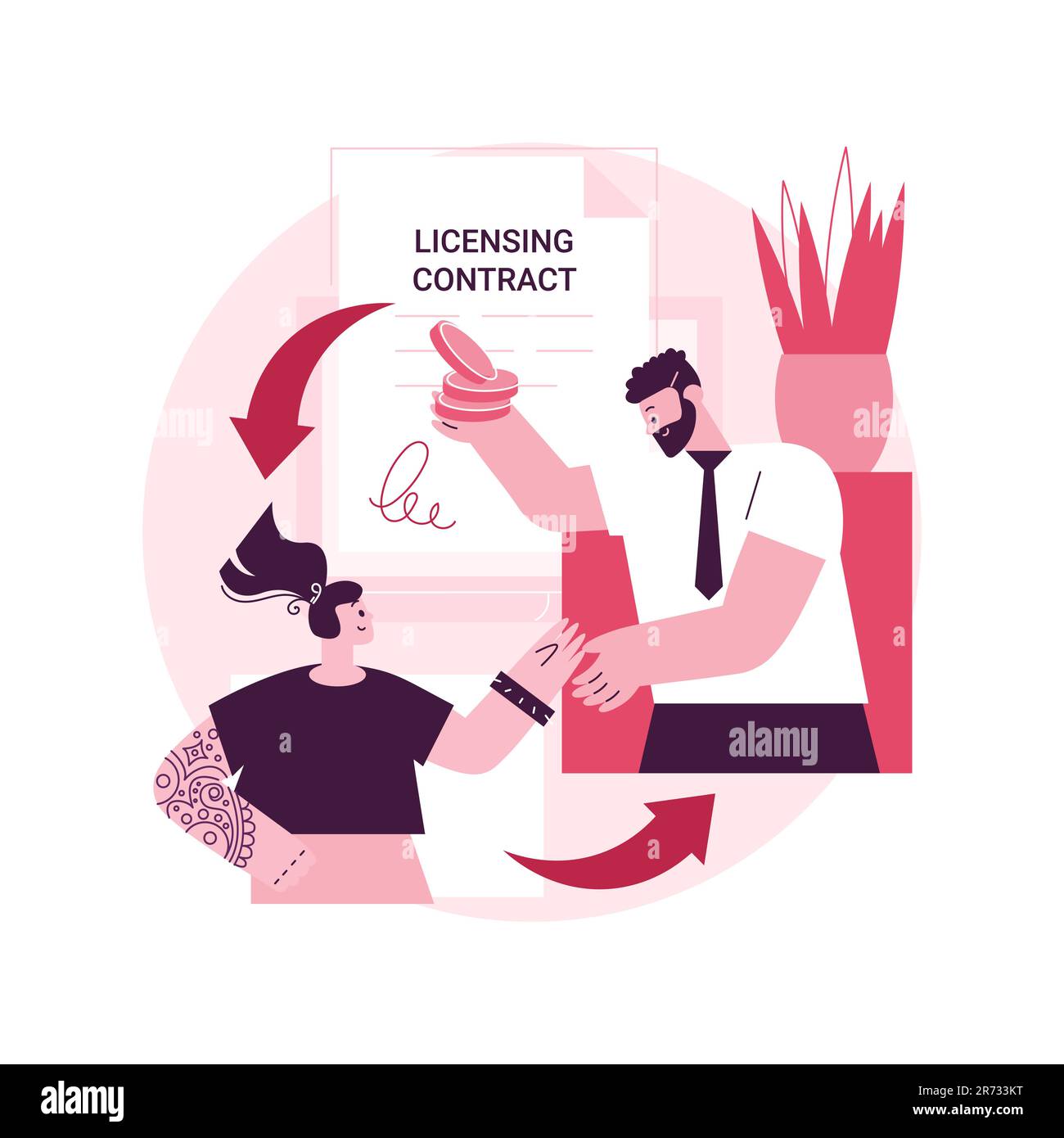 Licensing contract abstract concept vector illustration. Artist ...