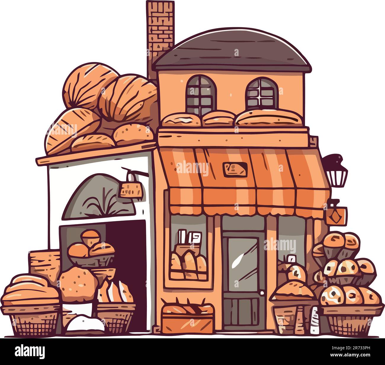 baked food store icon on building exterior Stock Vector Image & Art - Alamy
