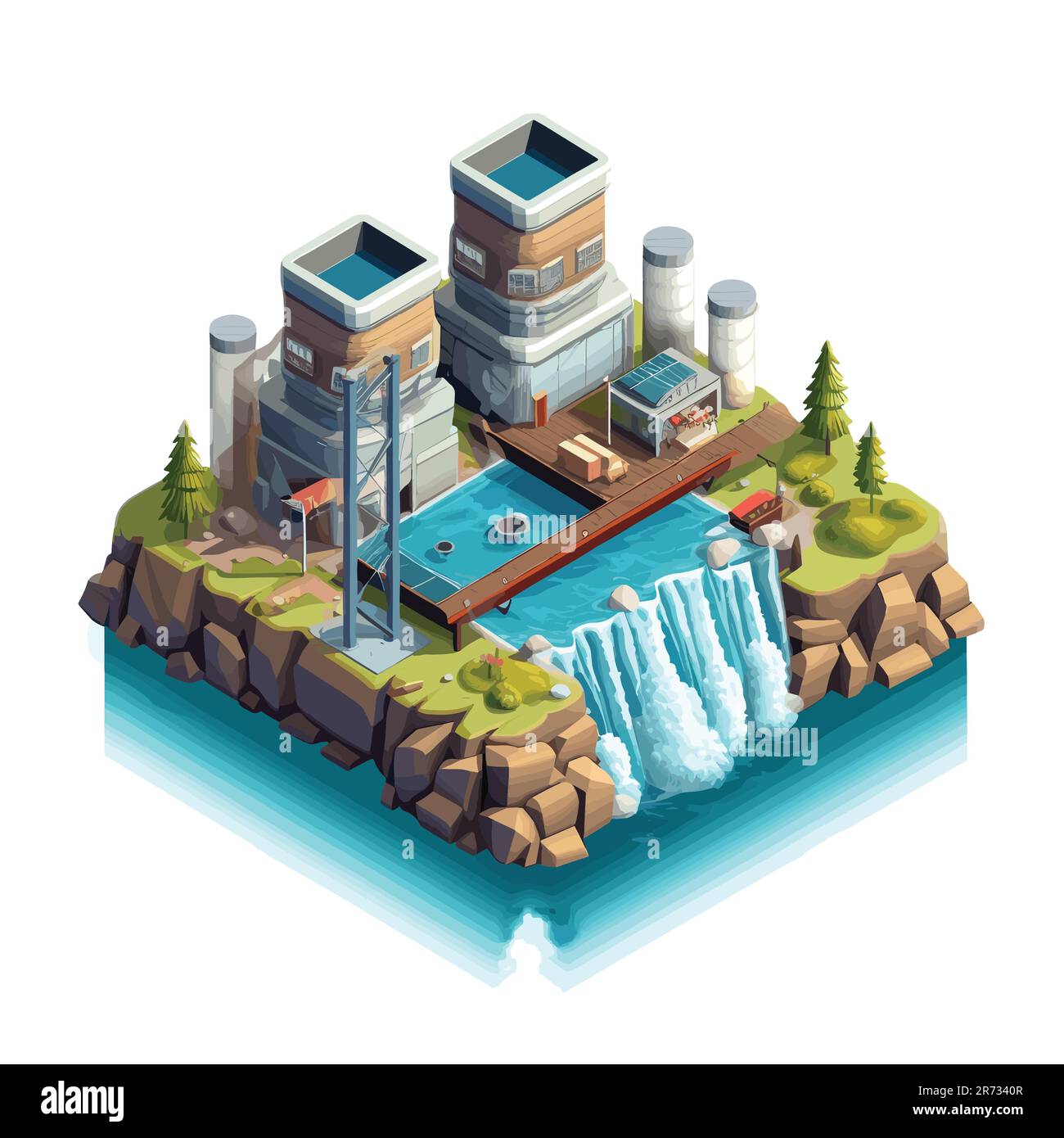 Construction hydroelectric power plant Cut Out Stock Images & Pictures ...