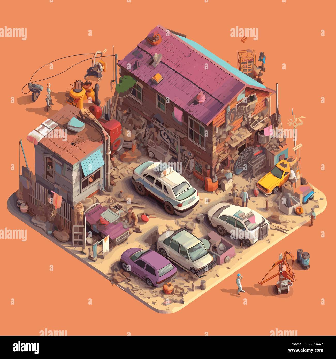 Garbage isometric icons Stock Vector Images - Alamy