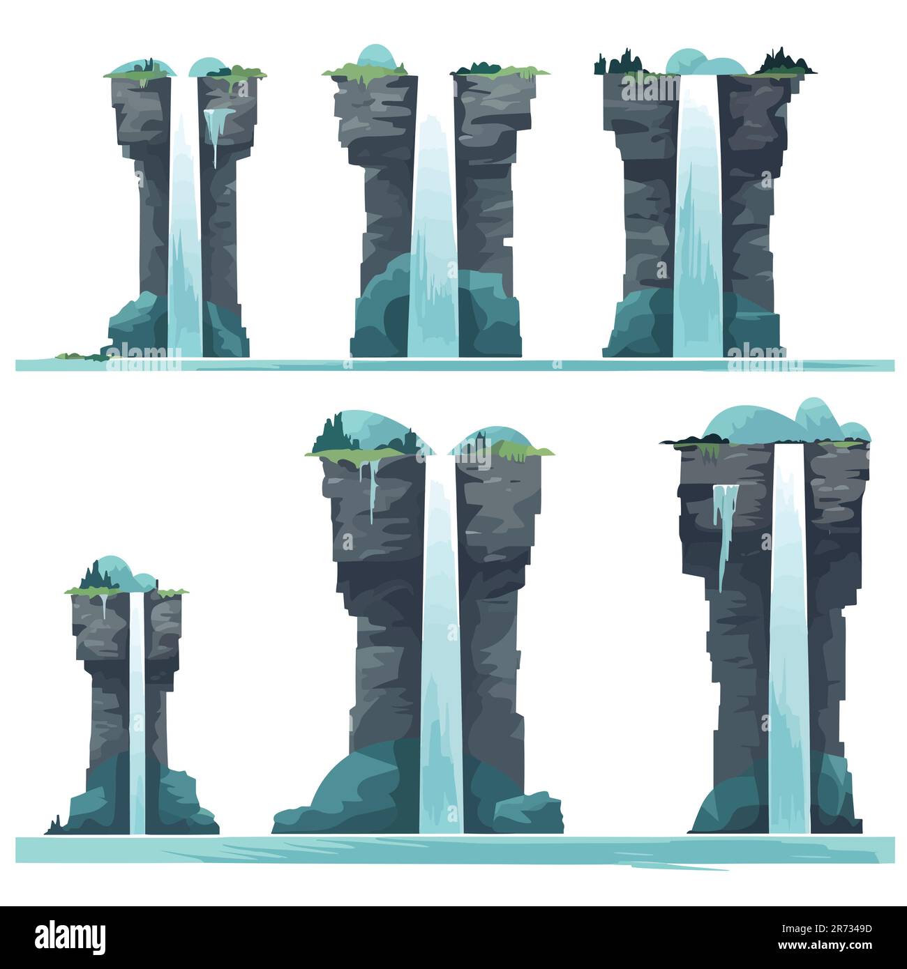 Fountain waterfall Stock Vector Images - Alamy