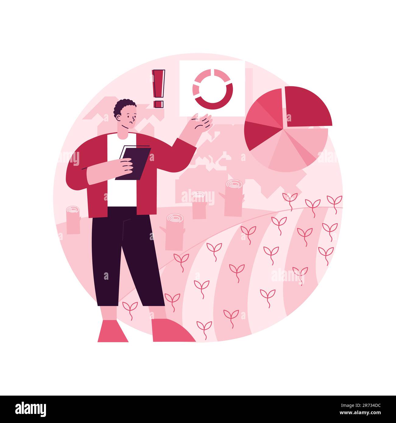 Global land use abstract concept vector illustration. World land cover ...