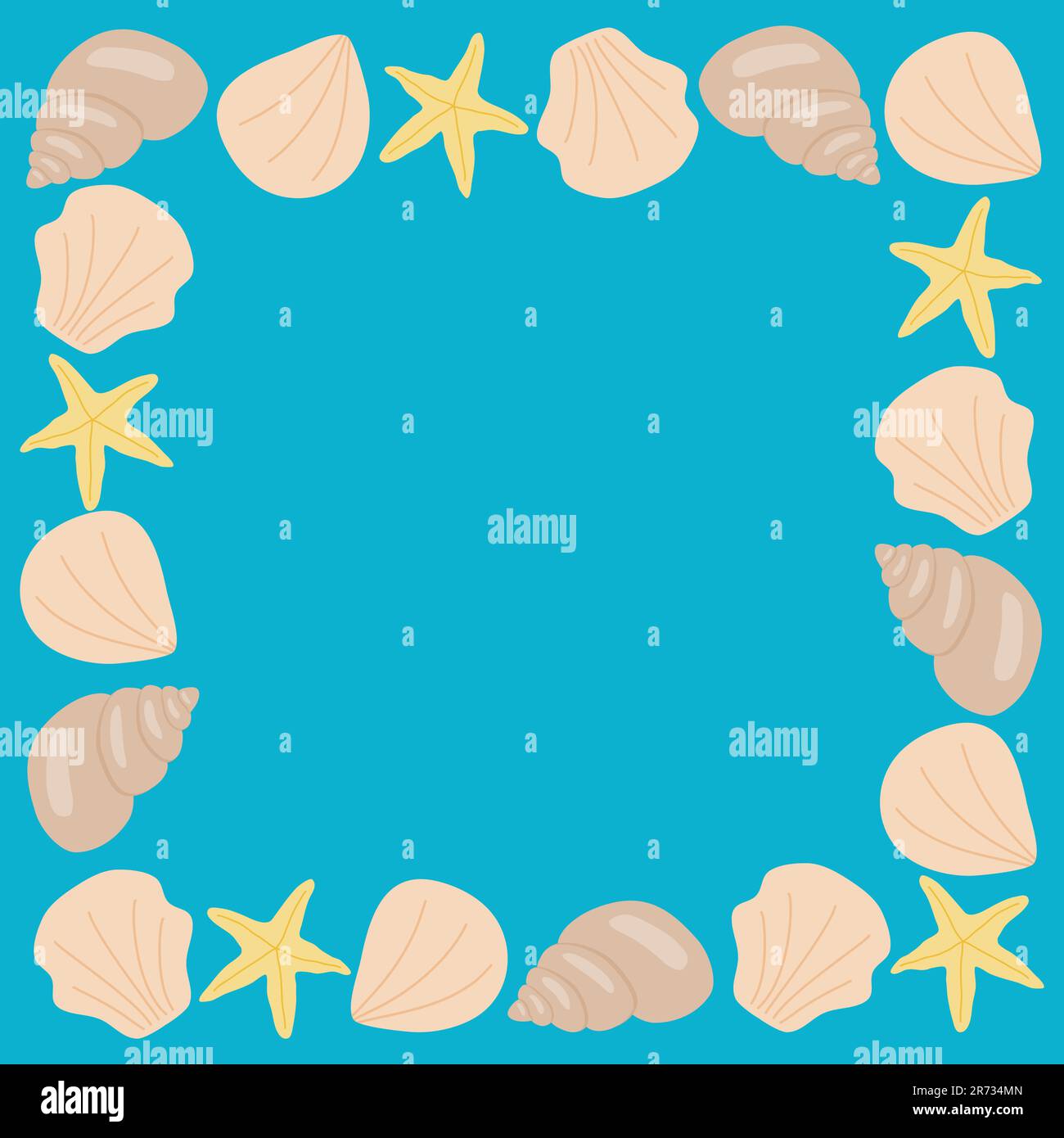 Blue Seashell Border