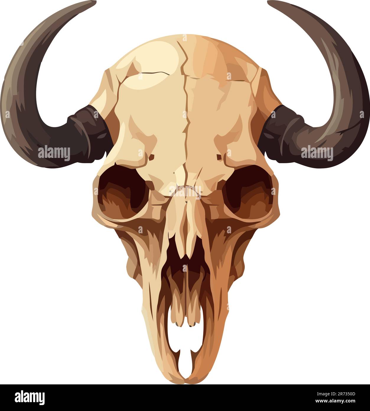 Horned bull skull, symbol of death design Stock Vector Image & Art - Alamy
