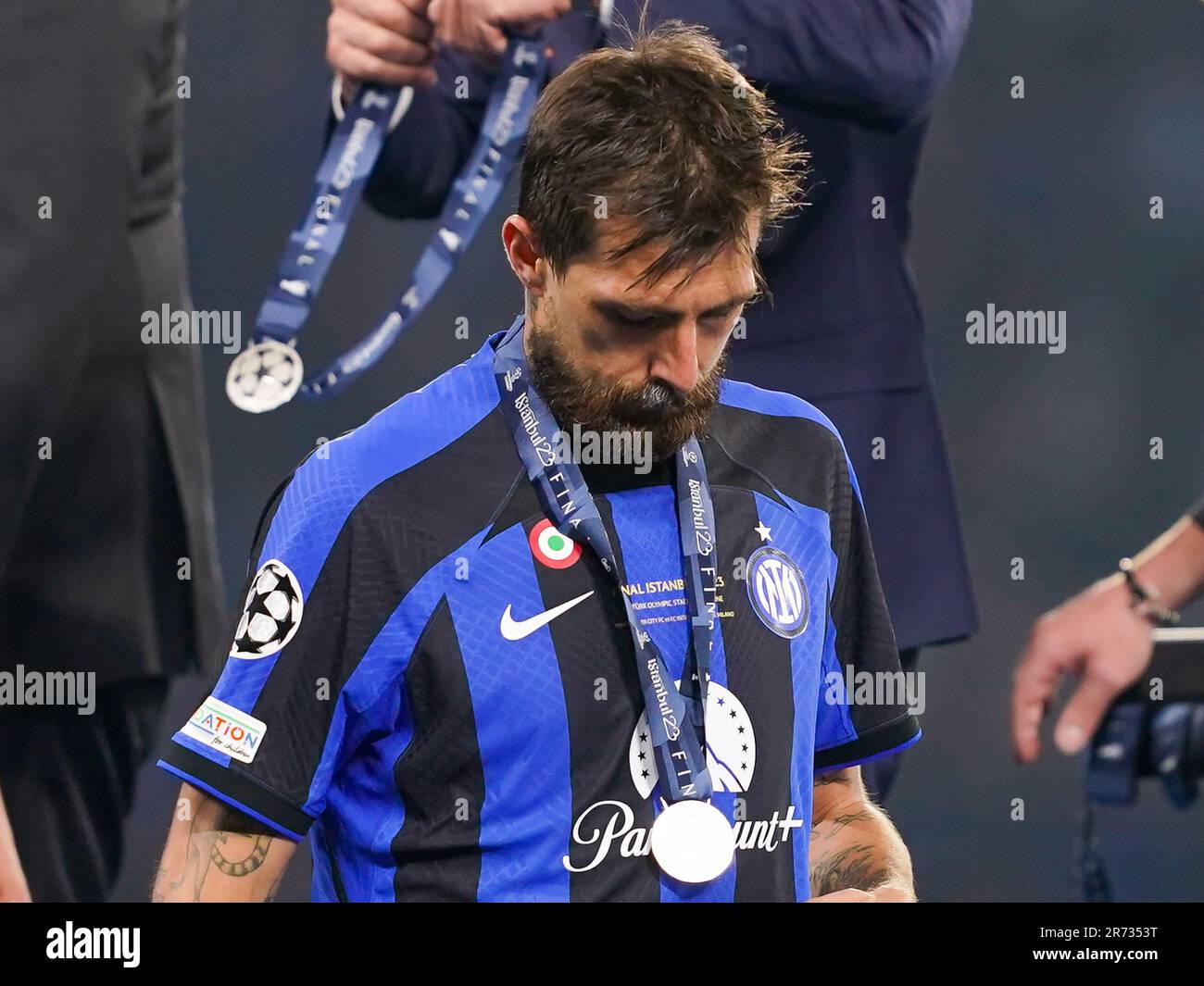 Istanbul, Turkey. 10th June, 2023. Francesco Acerbi (15 Inter) looks ...