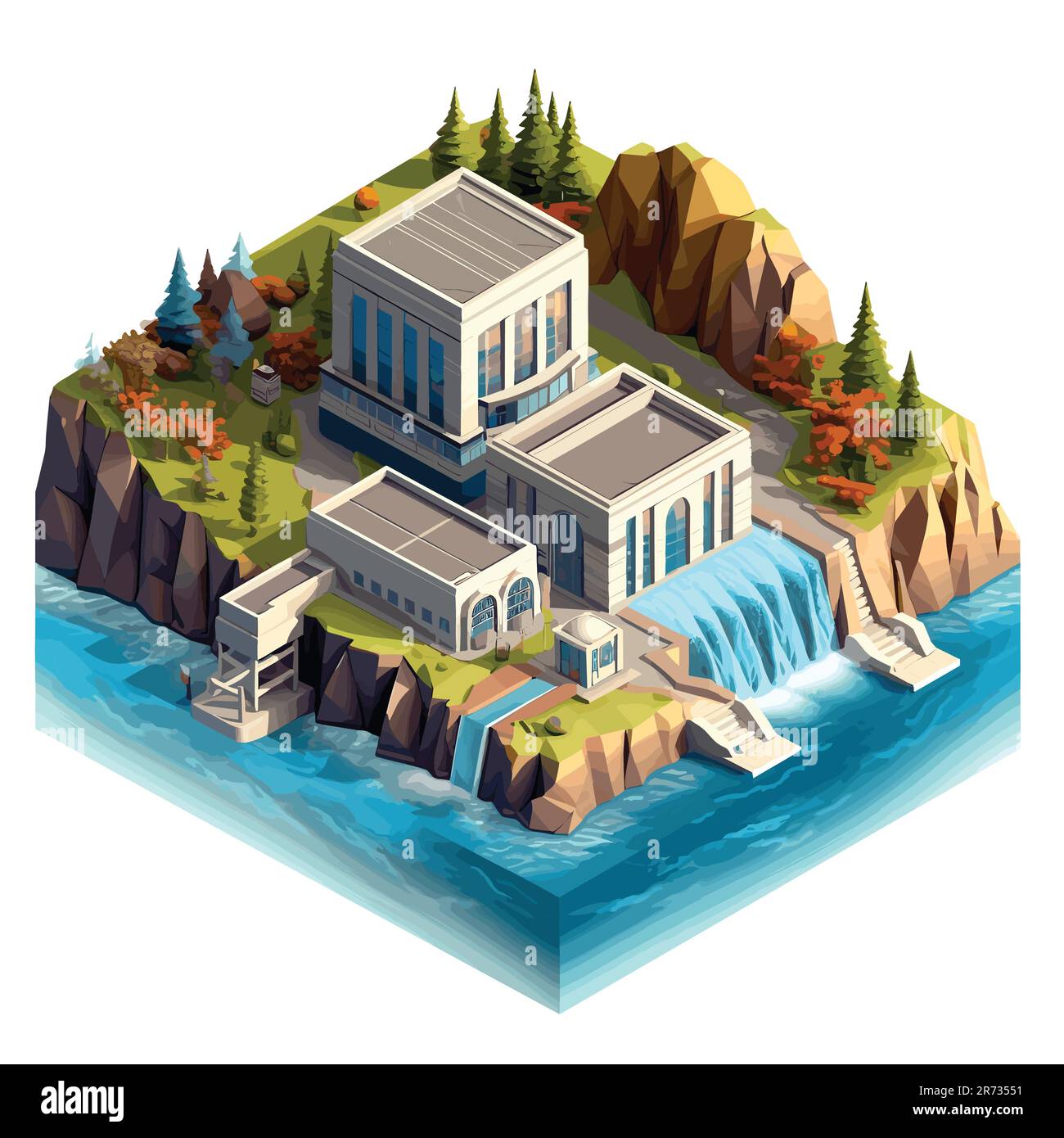 Hydro electric solar power plant Cut Out Stock Images & Pictures - Alamy