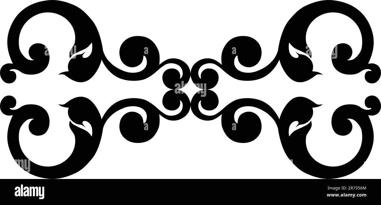 Vector damask vintage baroque scroll ornament swirl. Victorian monogram ...