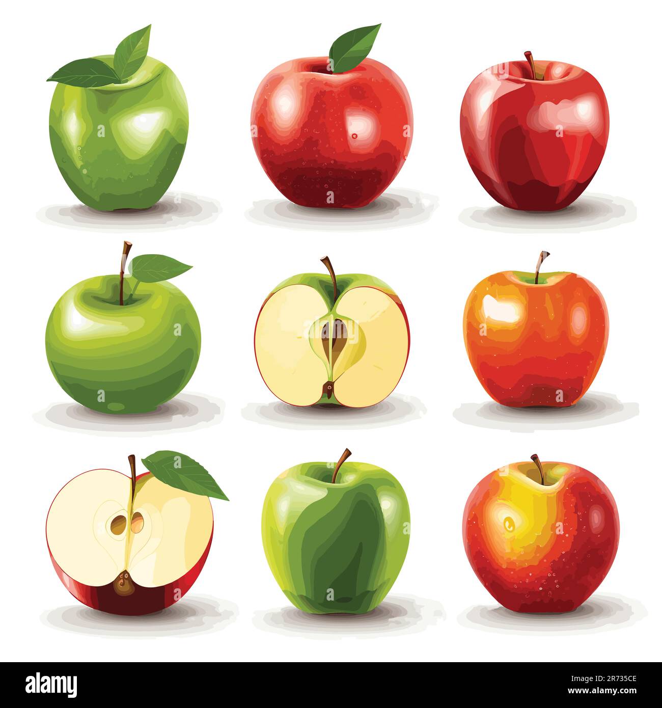 Set of apple vector illustration isolated Stock Vector Image & Art - Alamy