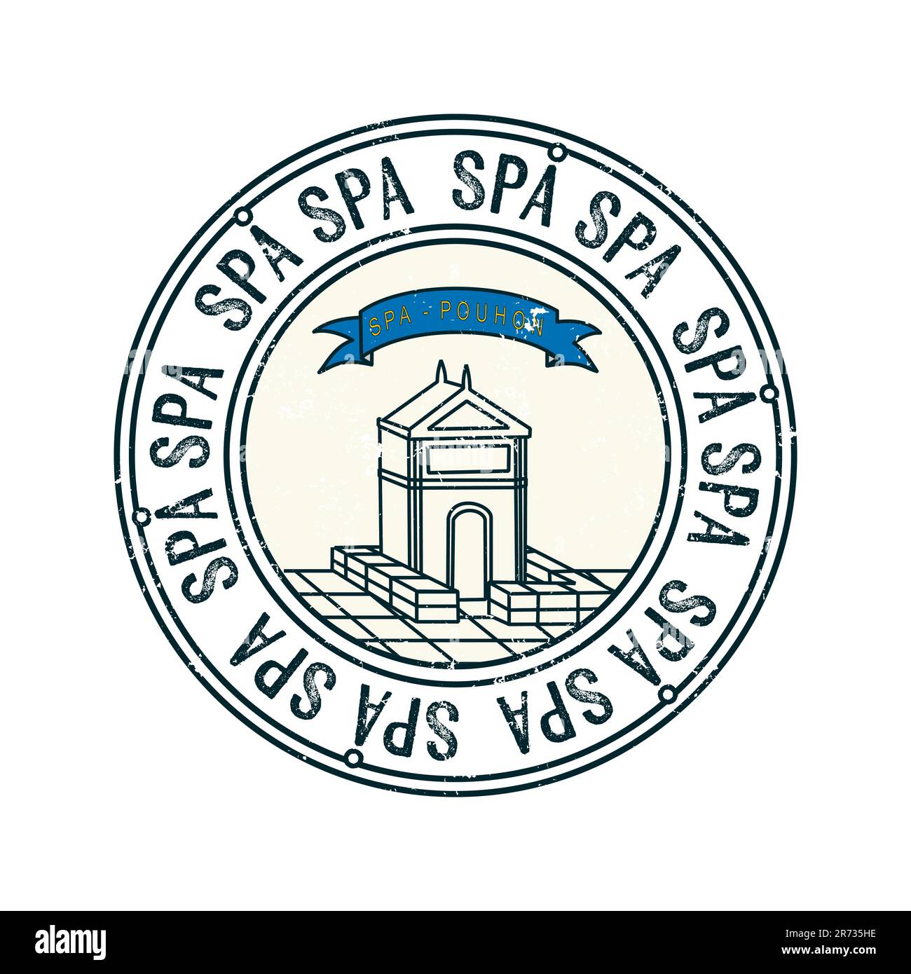 Spa, Belgium city vector grunge rubber stamp over white background ...
