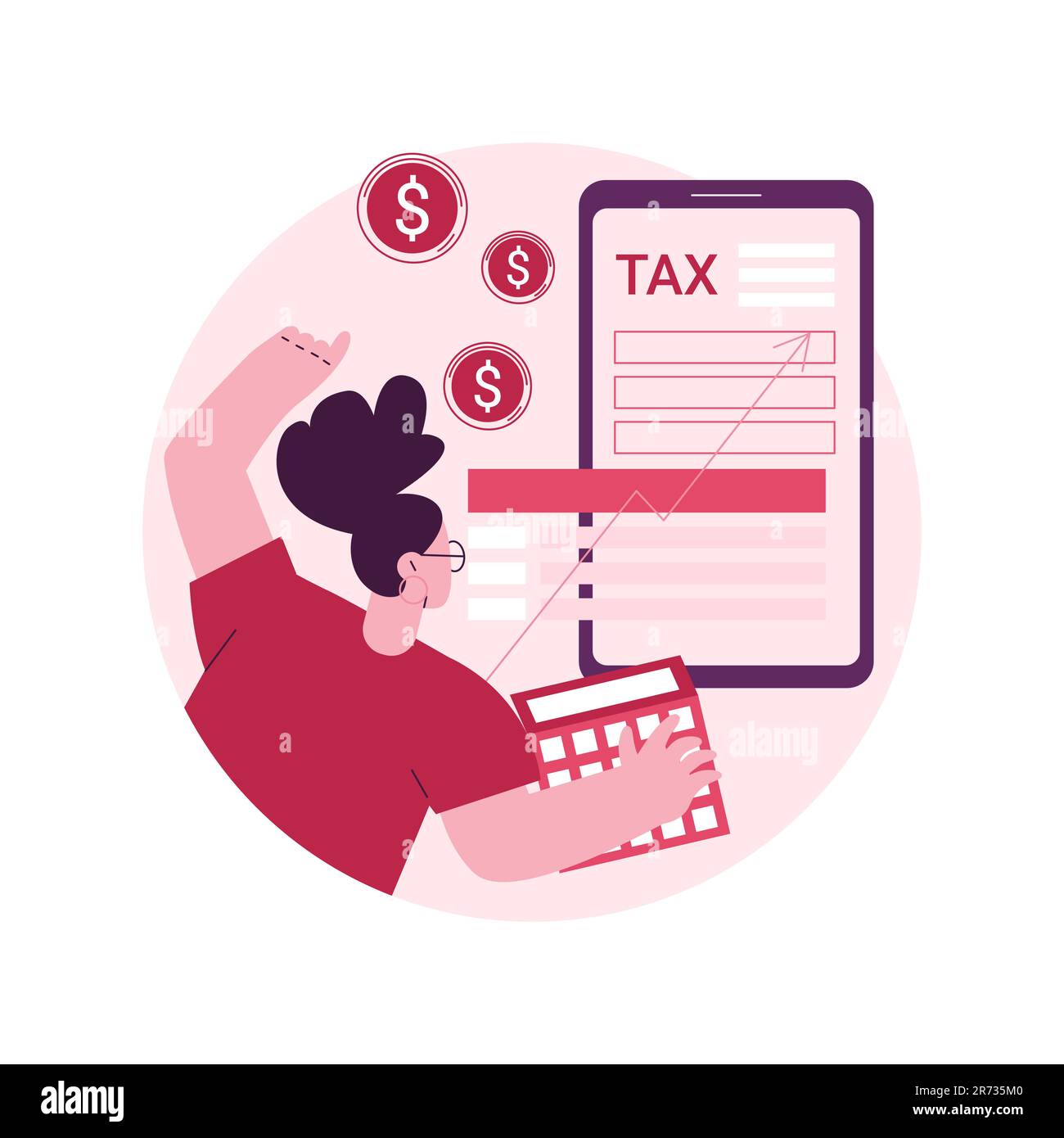 Net income calculating abstract concept vector illustration. Salary ...