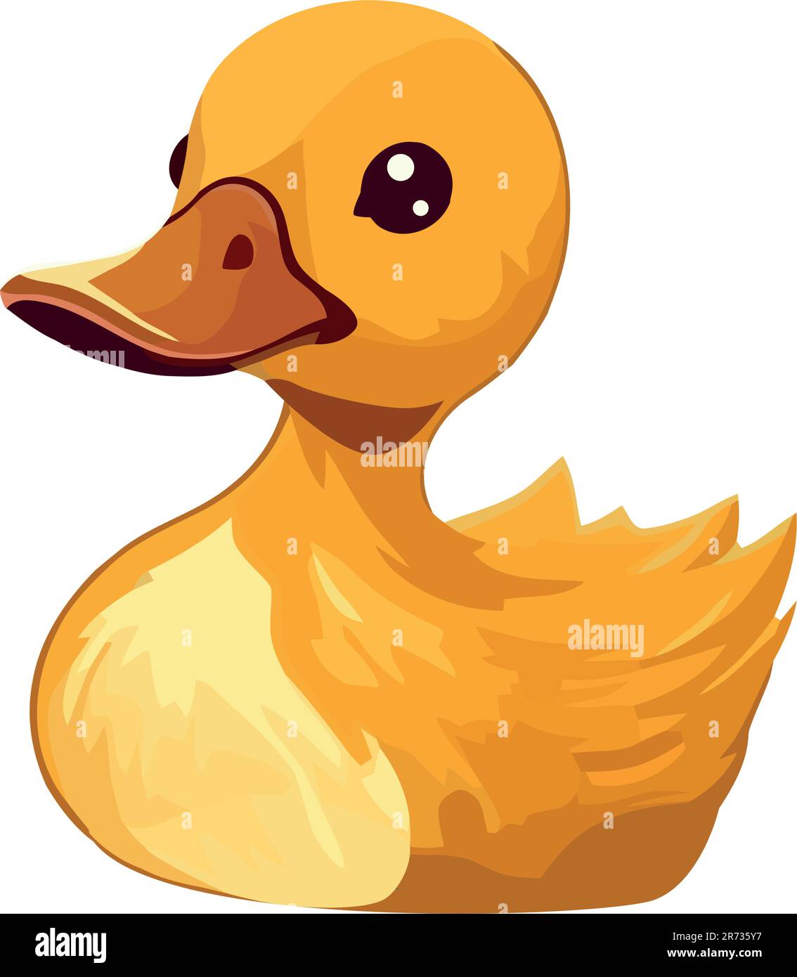 Cute duckling quacking on farm pond grass Stock Vector Image & Art - Alamy