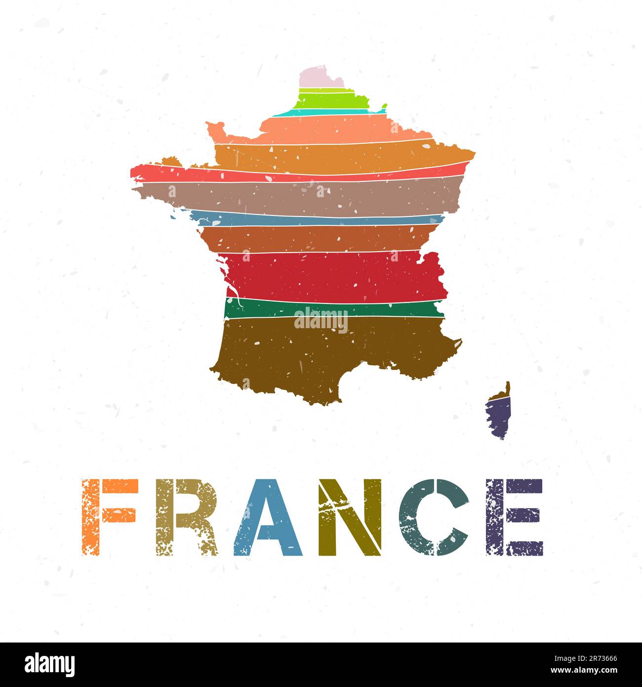 France map design. Shape of the country with beautiful geometric waves ...