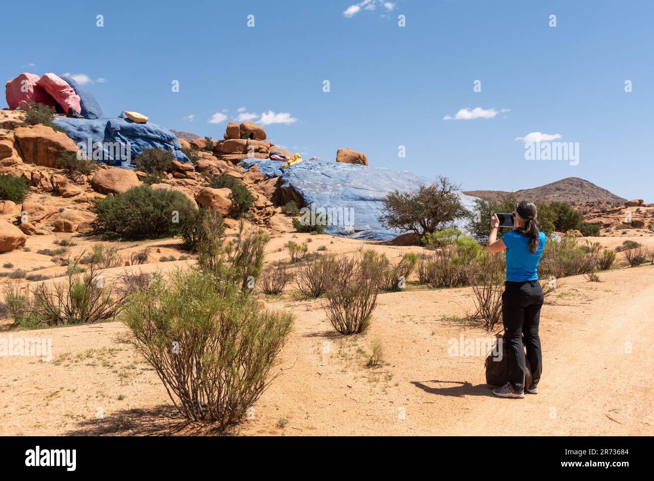 Famous painted rocks in the Tafraoute valley in South Morocco Stock ...