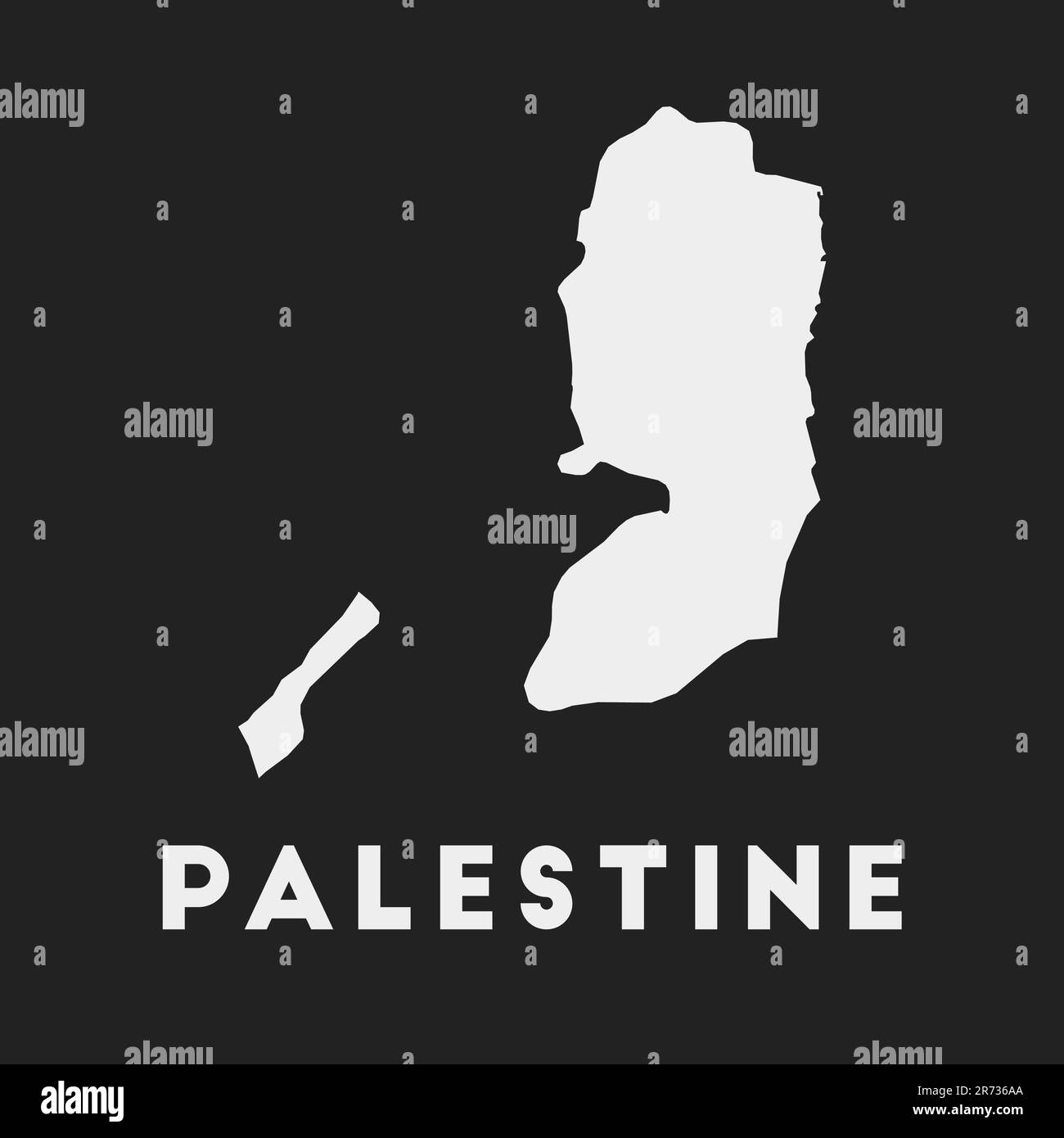 Palestine Icon Country Map On Dark Background Stylish Palestine Map