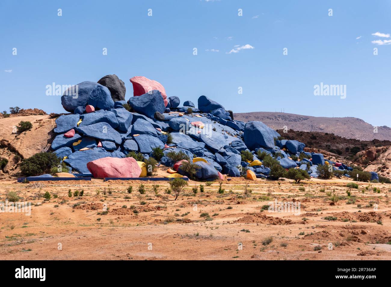 Famous painted rocks in the Tafraoute valley in South Morocco Stock ...
