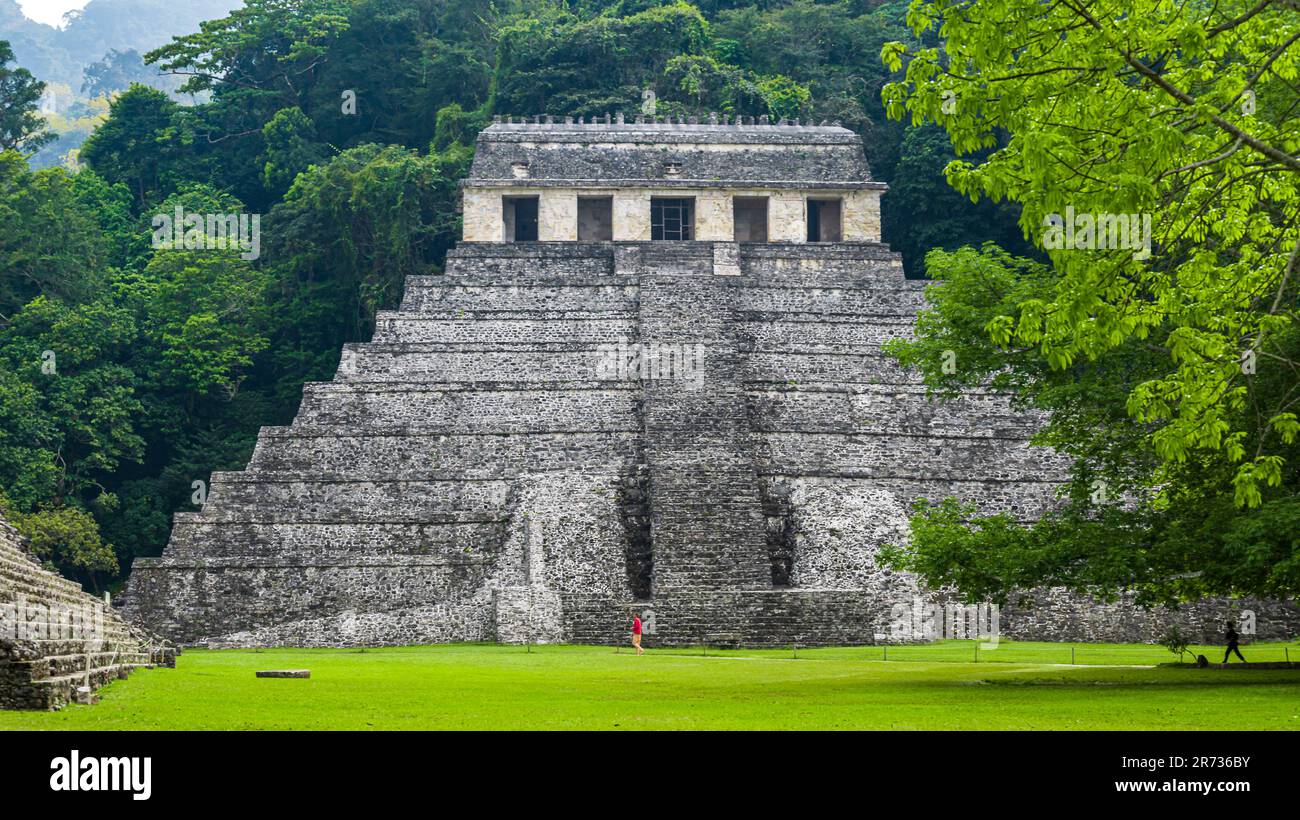 Ancient Maya Ruins in the archeological site of Palenque in Chiapas ...