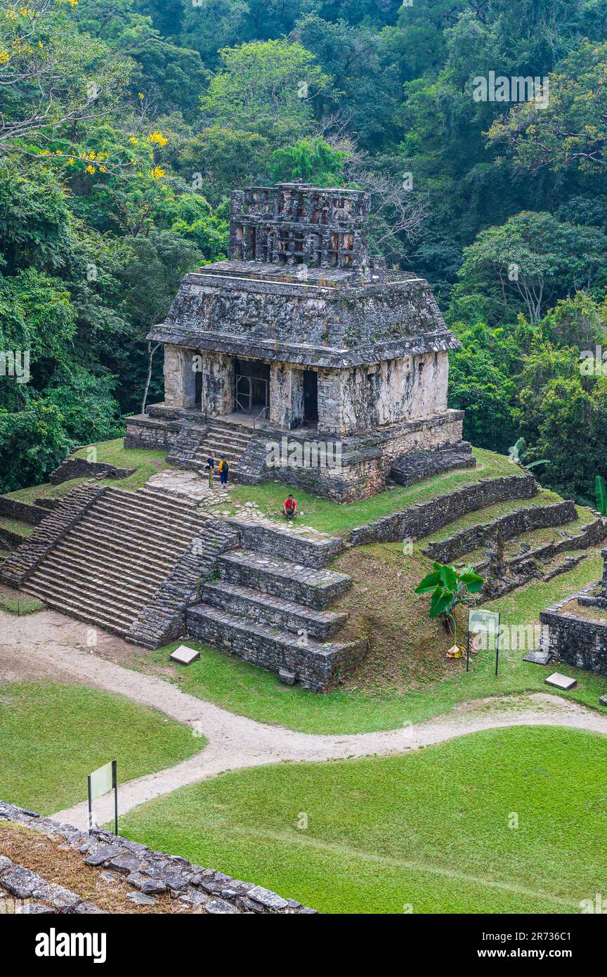 Ancient Maya Ruins in the archeological site of Palenque in Chiapas ...