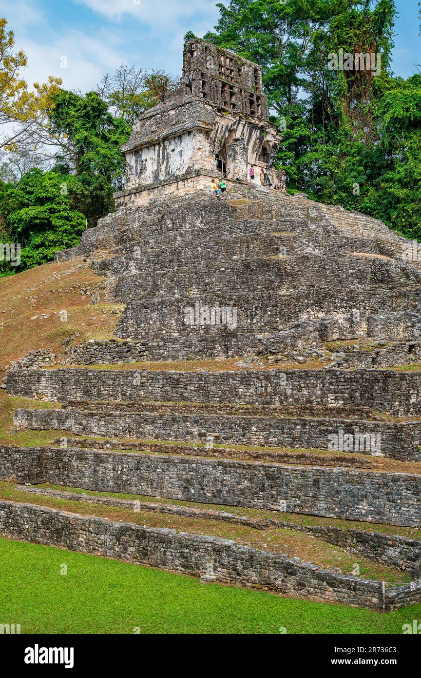 Ancient Maya Ruins in the archeological site of Palenque in Chiapas ...