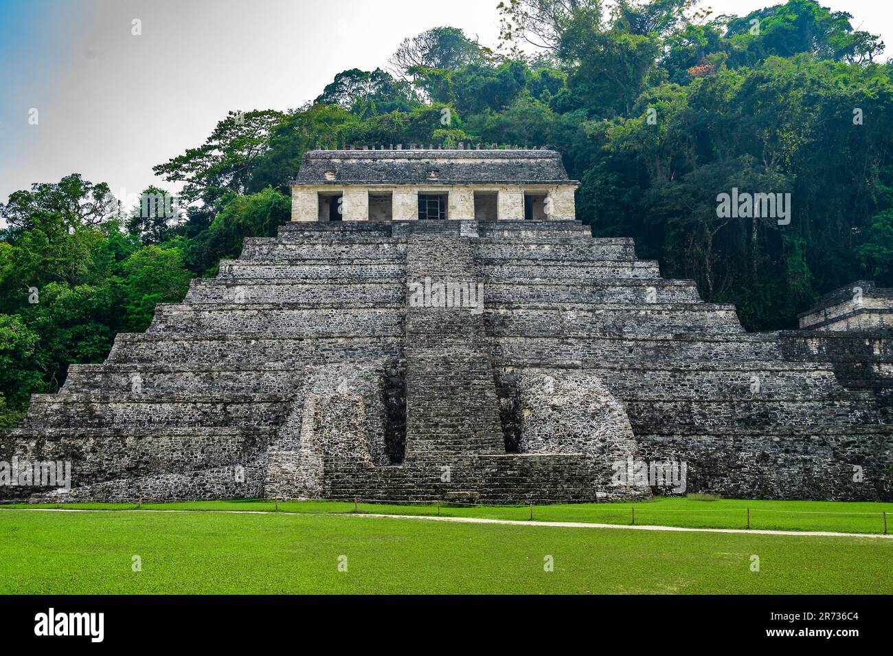 Ancient Maya Ruins in the archeological site of Palenque in Chiapas ...