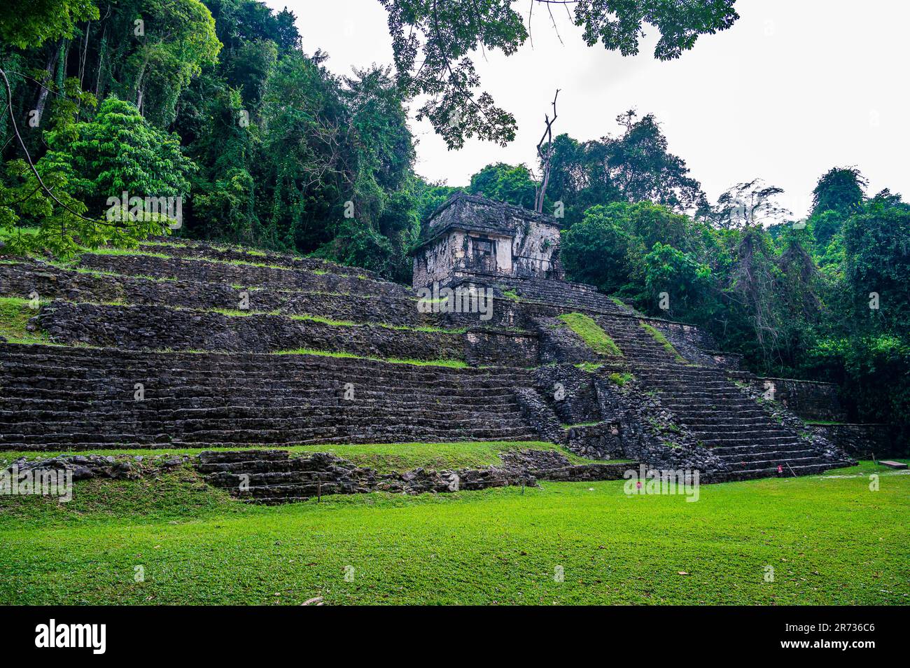 Ancient Maya Ruins in the archeological site of Palenque in Chiapas ...