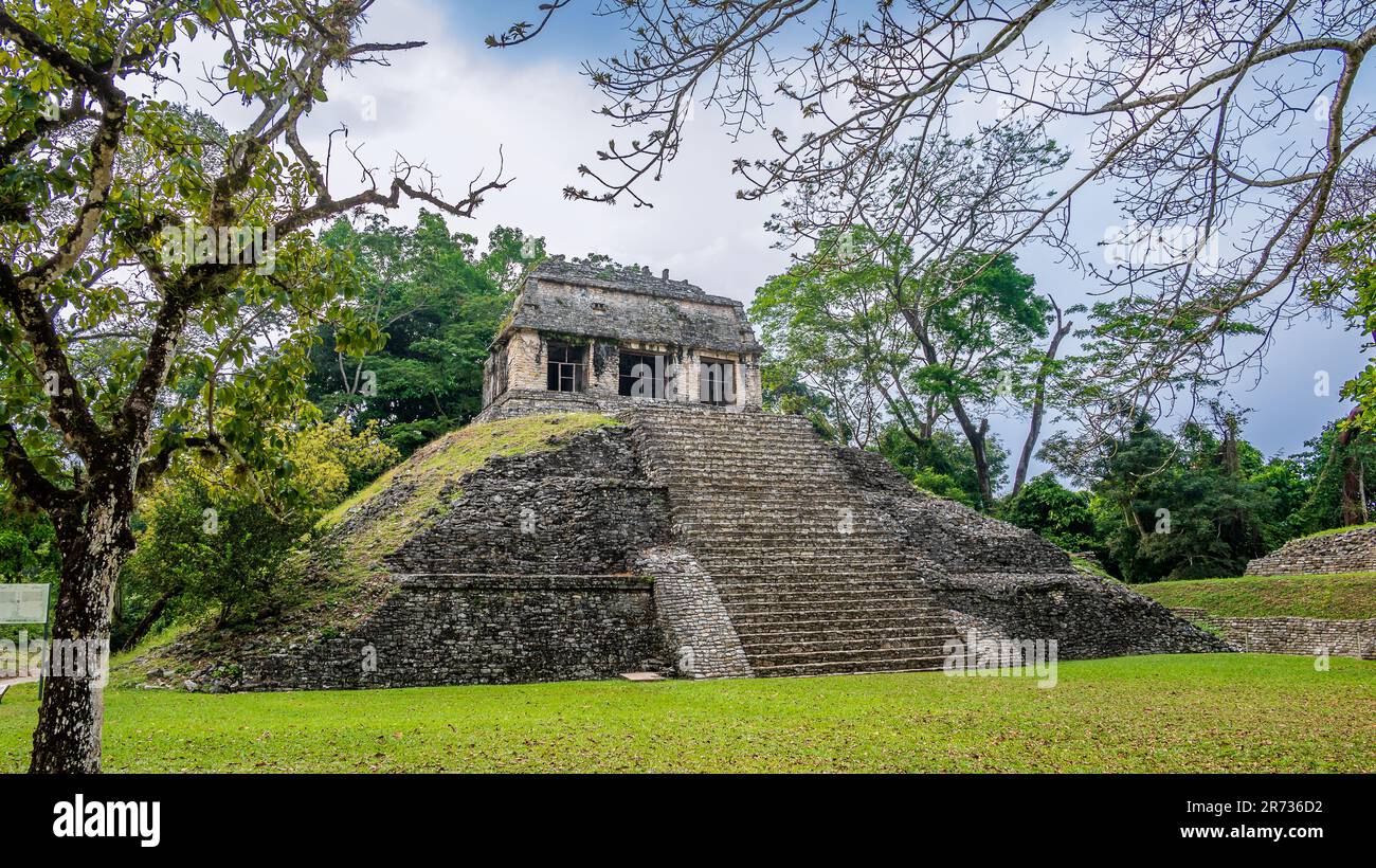 Ancient Maya Ruins in the archeological site of Palenque in Chiapas ...