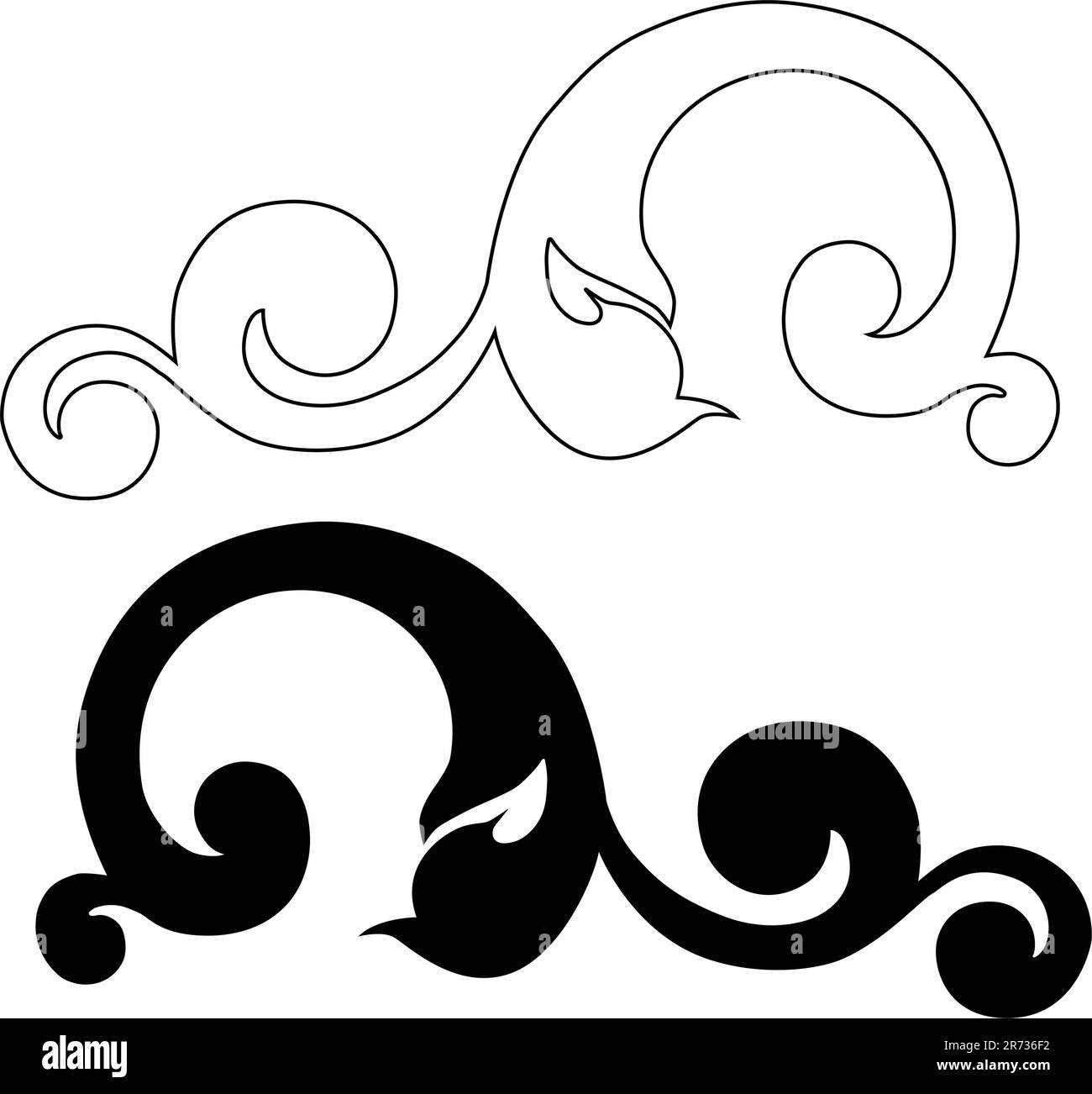 Damask vintage baroque scroll swirl. Victorian monogram heraldic shield ...