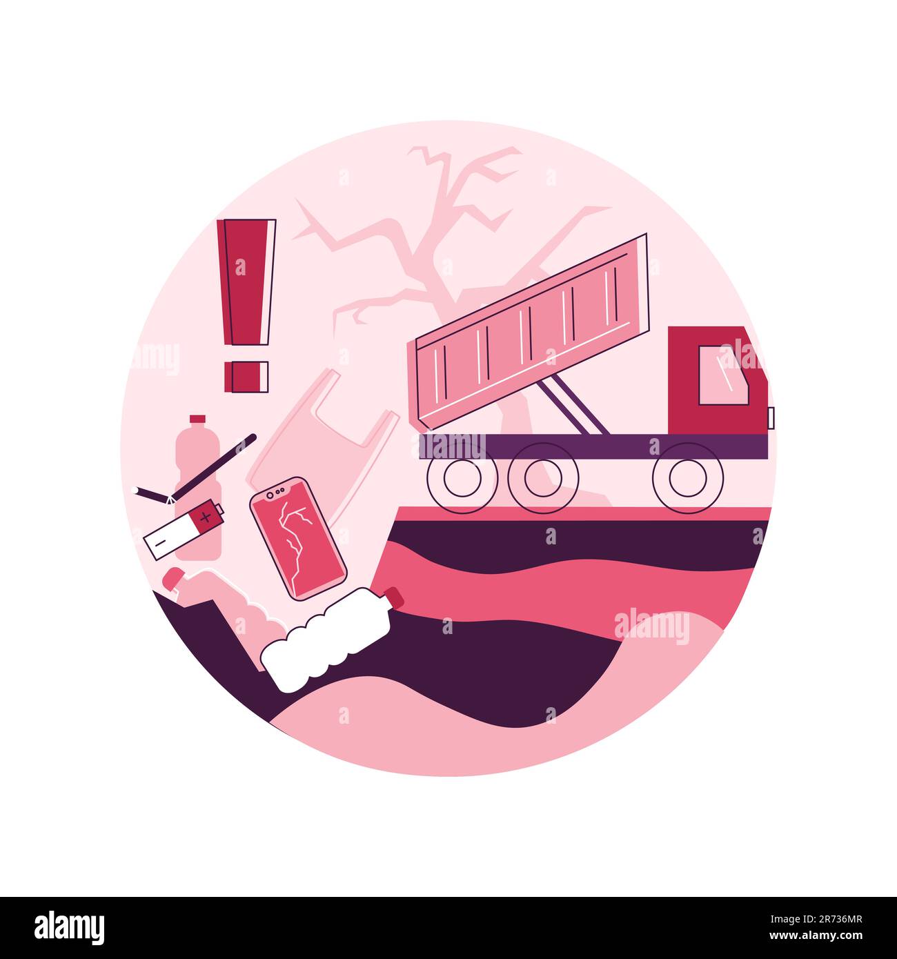Soil pollution abstract concept vector illustration. Land degradation ...