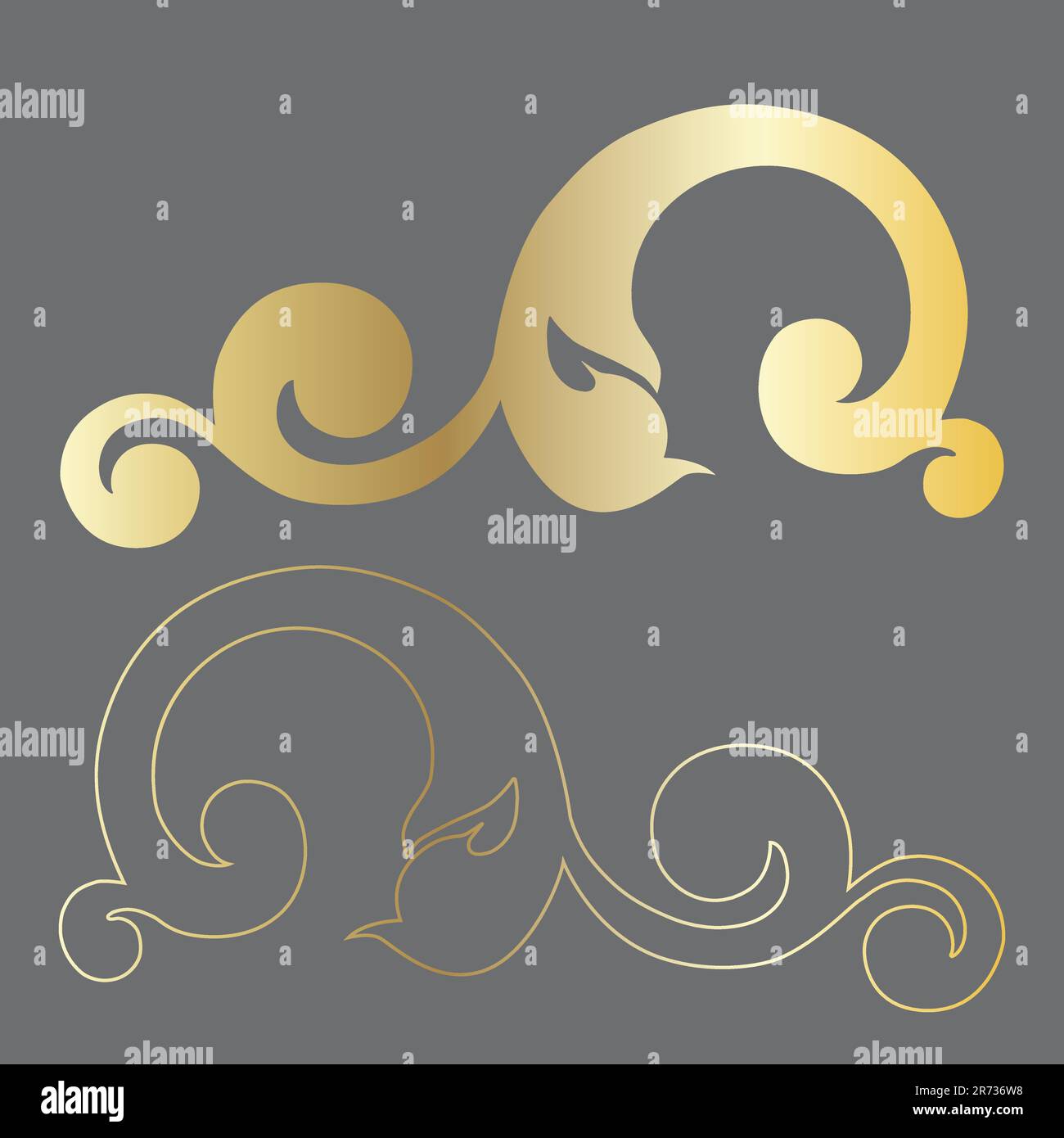 Damask vintage baroque scroll swirl. Victorian monogram heraldic shield ...
