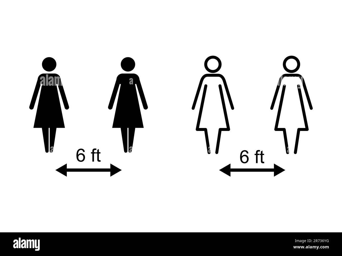 Social distancing icon set. social distance icon. self quarantine sign ...