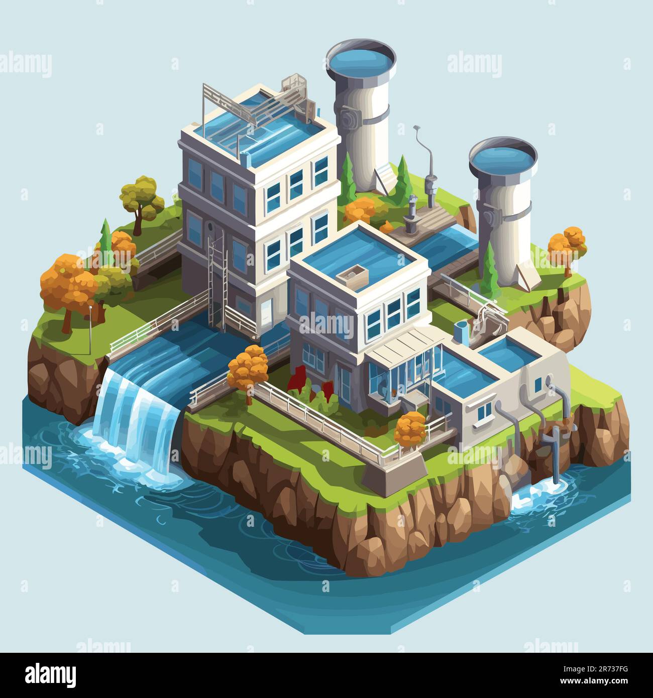 Hydroelectric power station vector vectors Stock Vector Images - Alamy