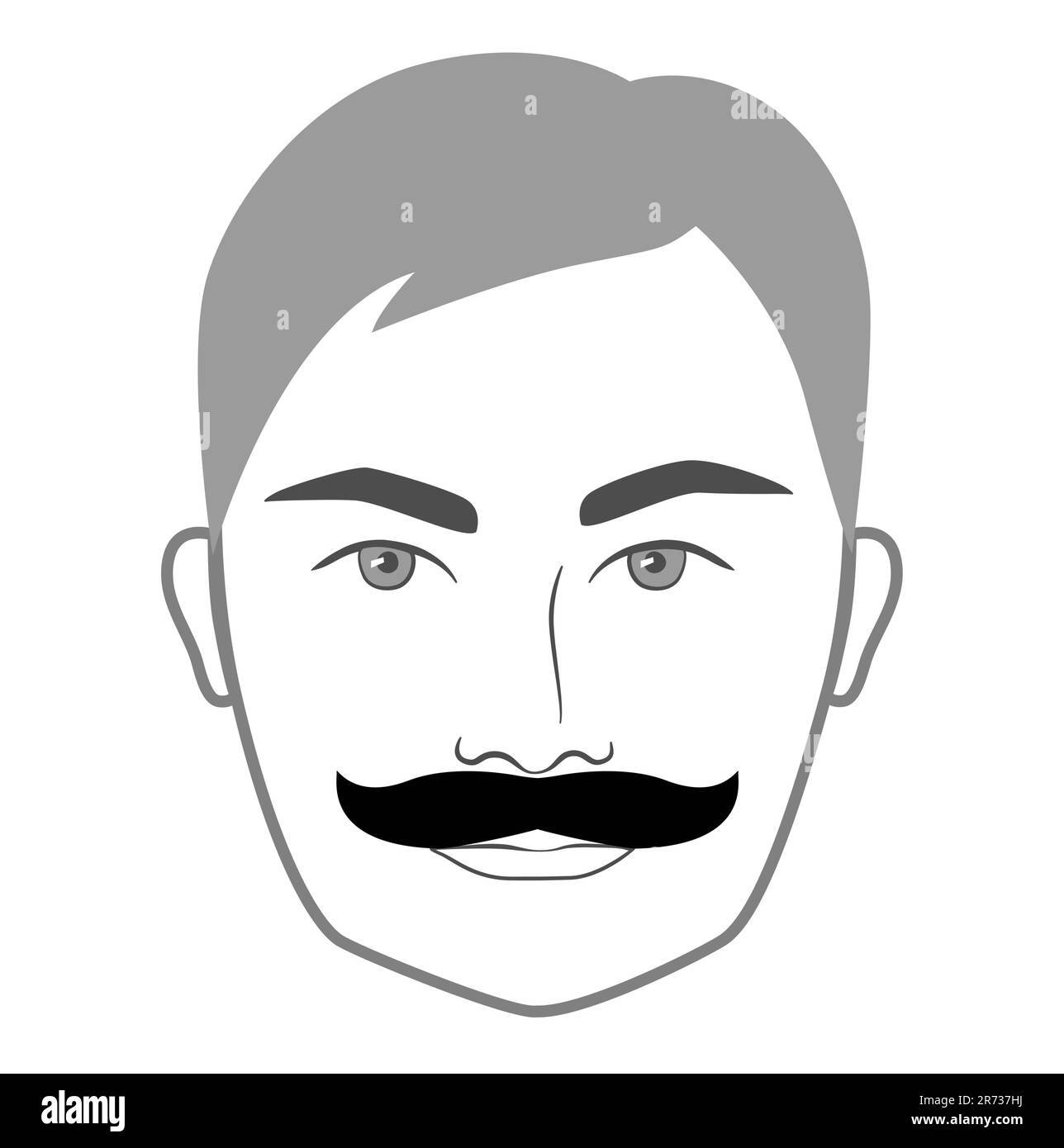 Pancho Villa mustache Beard style men face illustration Facial hair ...
