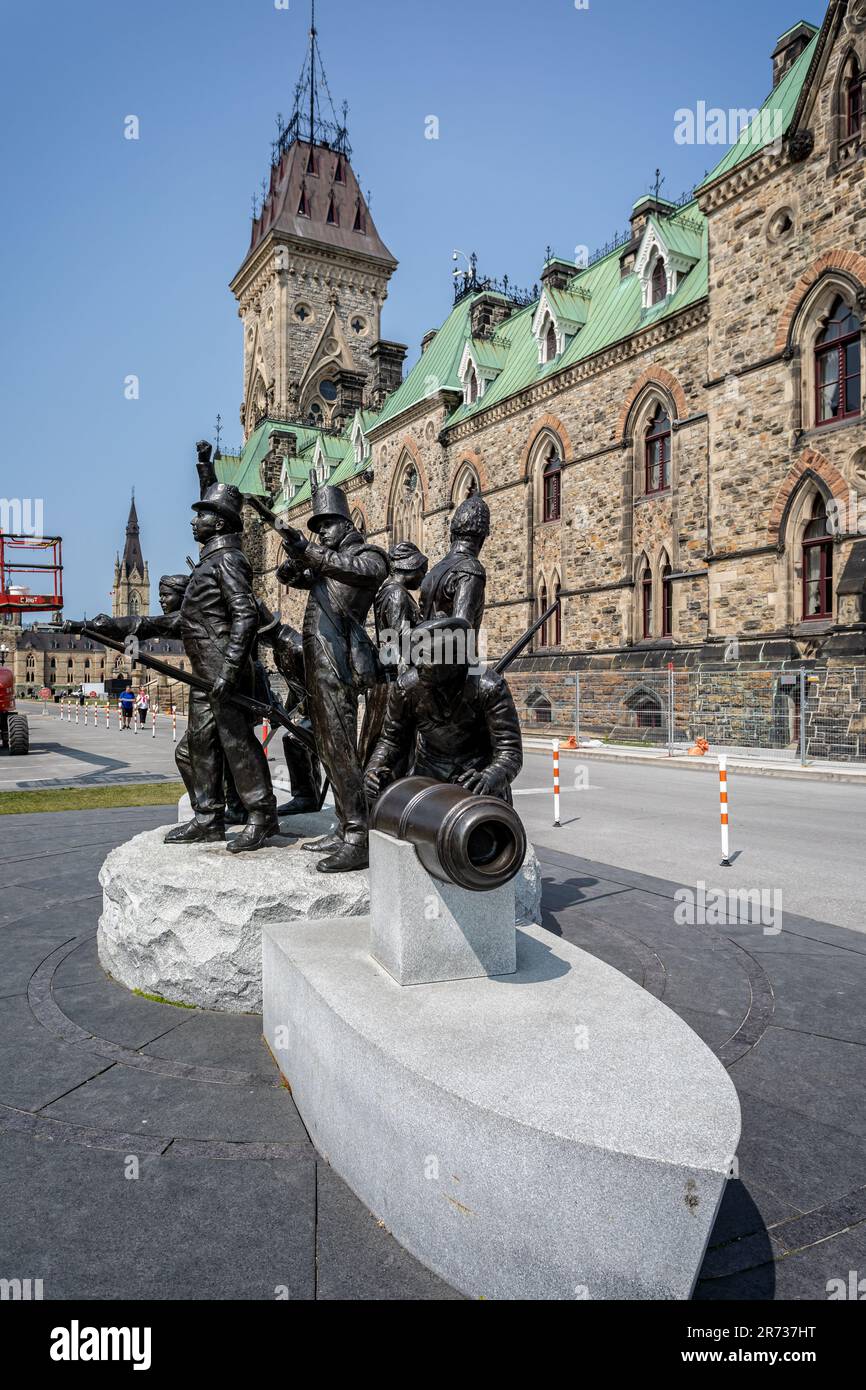 War of 1812 Monument outside the East block of the Parliament of Canada ...