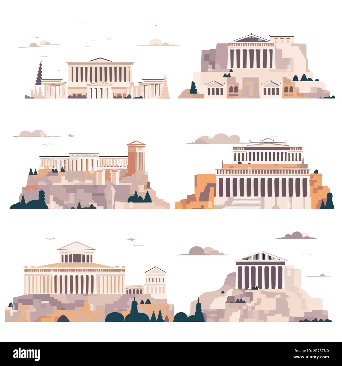 Ancient greek temple on acropolis athens Stock Vector Images - Alamy
