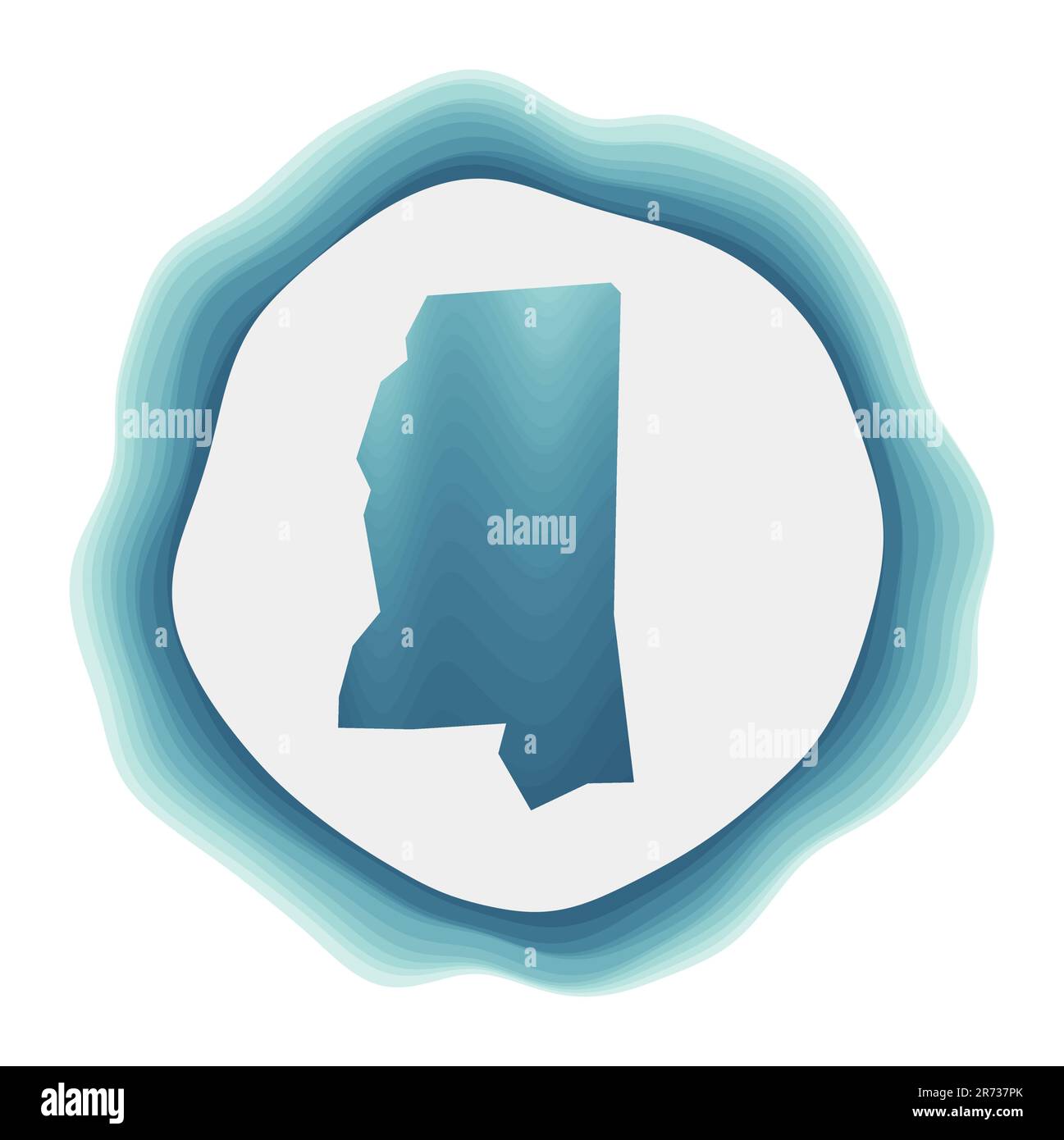 Mississippi logo. Badge of the us state. Layered circular sign around ...