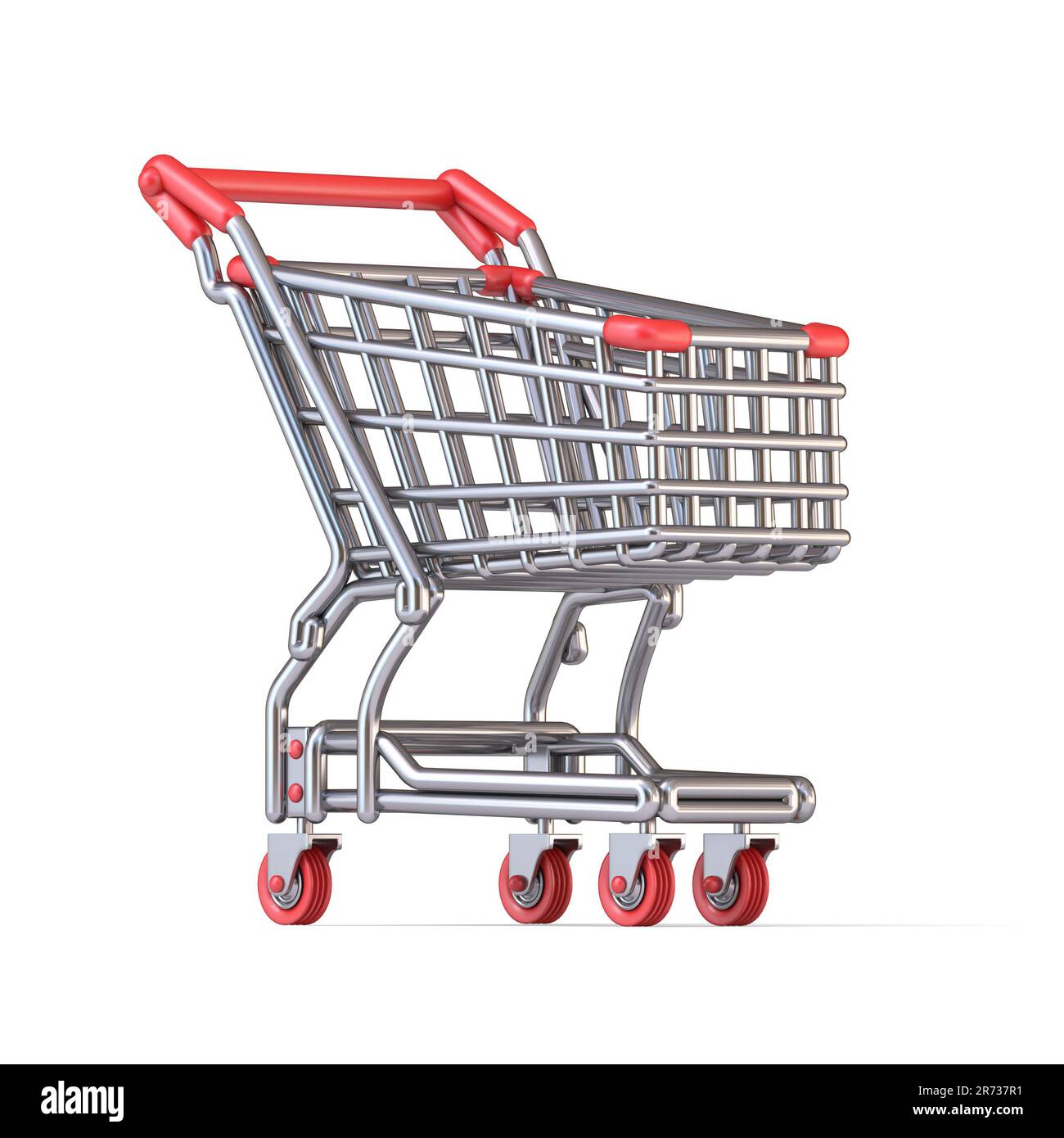 Cartoon shopping cart 3D rendering illustration isolated on white ...